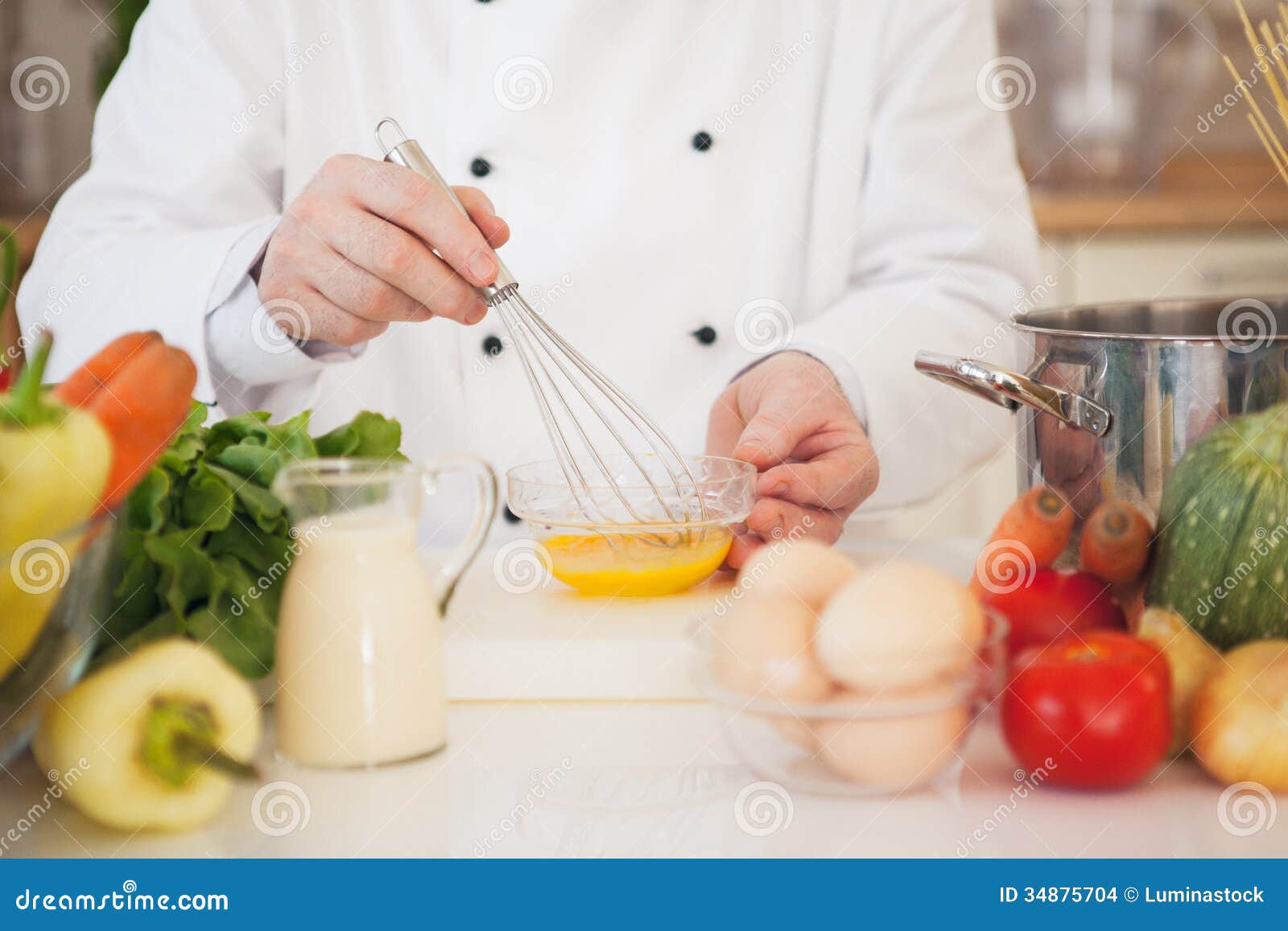Chef Beating Eggs stock photo. Image of close, cook, horizontal - 34875704