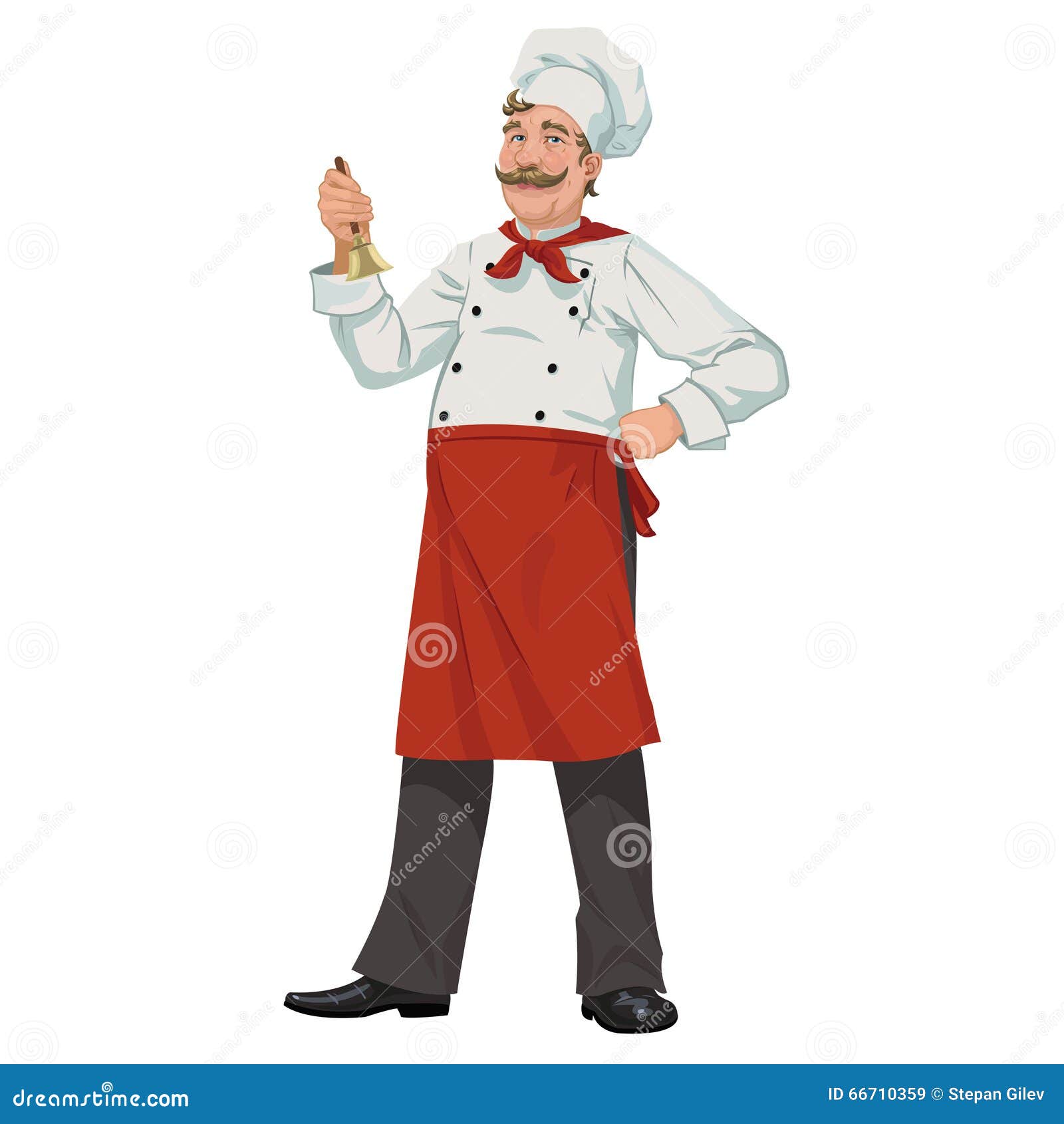 Chef with a bell stock vector. Illustration of ring, illustrations ...