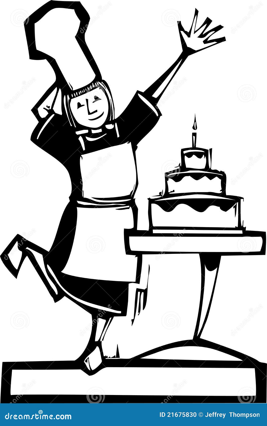 Chef and Birthday Cake stock vector. Illustration of meal - 21675830
