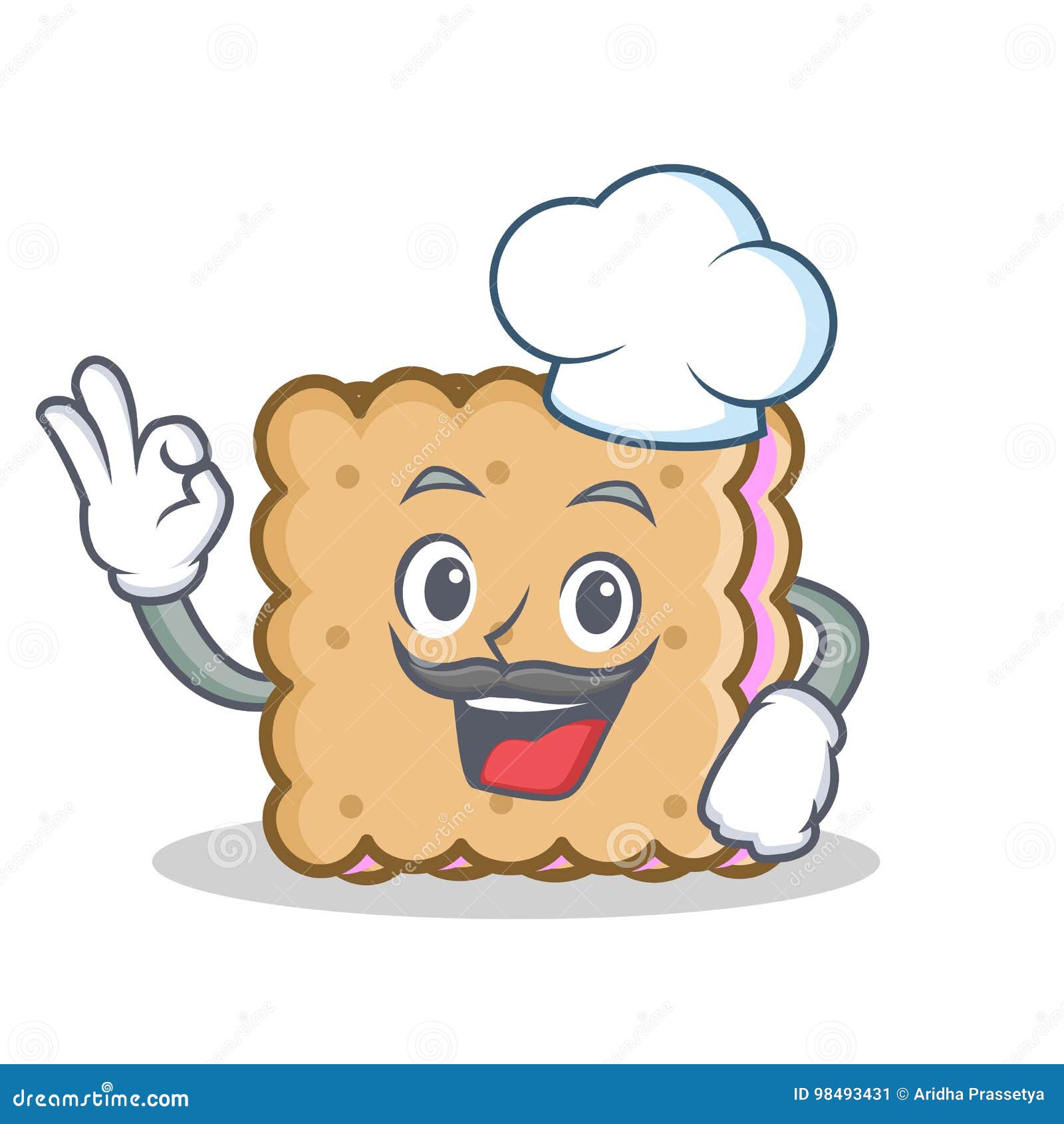 Chef Biscuit Cartoon Character Style Stock Vector - Illustration of ...