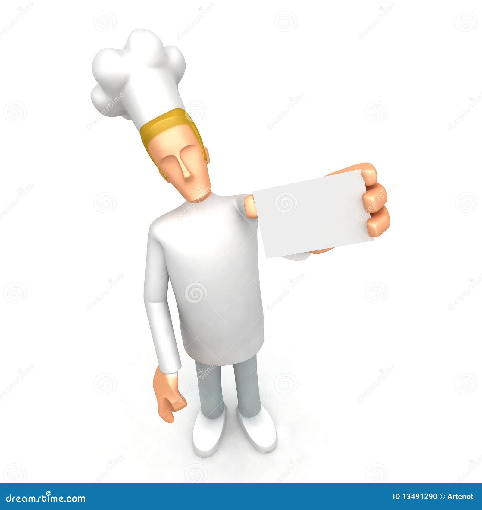 Chef with Blank Business Card Stock Illustration - Illustration of male ...