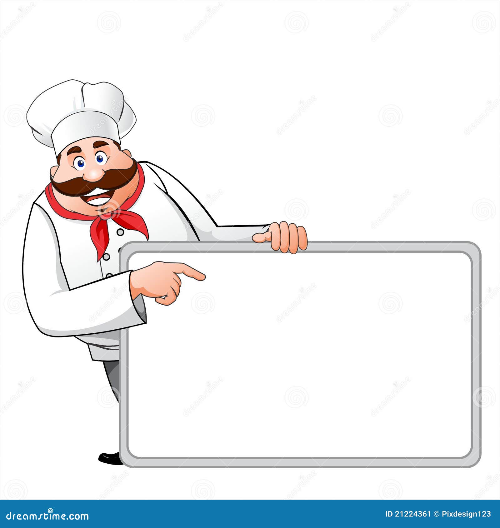 Chef with a blank sign stock vector. Illustration of cook - 21224361
