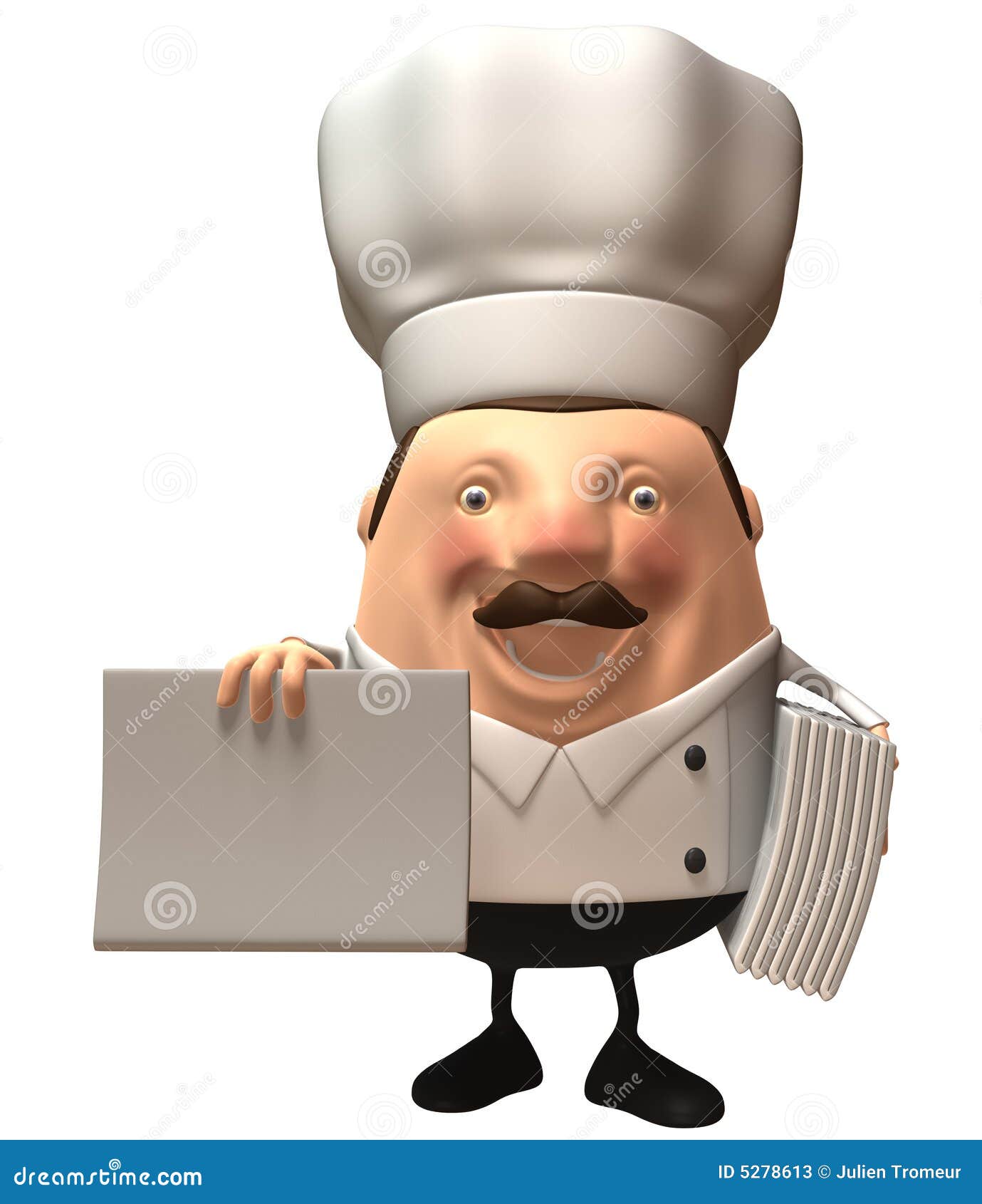 Chef with a blank sign stock illustration. Illustration of recipe - 5278613