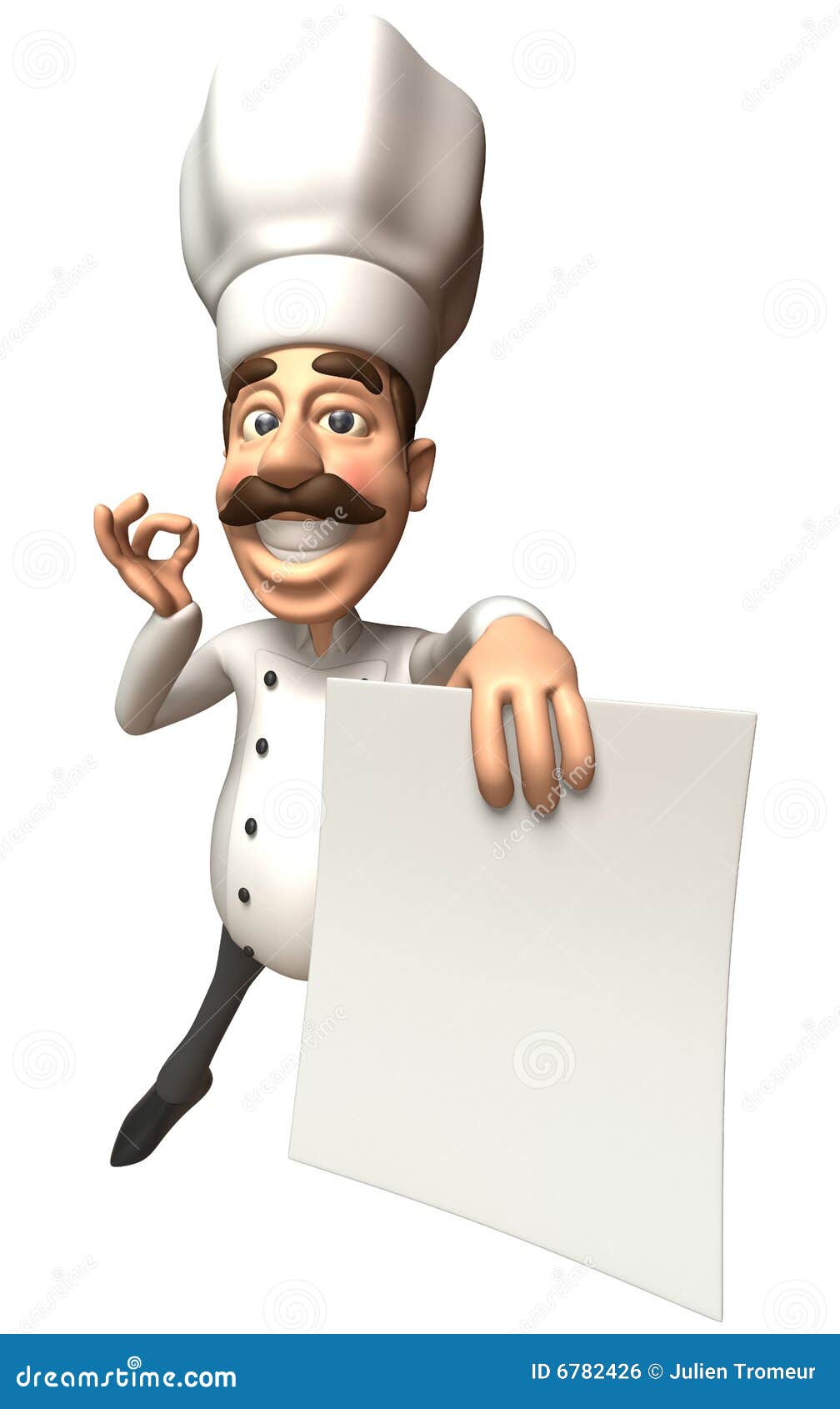 Chef with a blank sign stock illustration. Illustration of professional ...