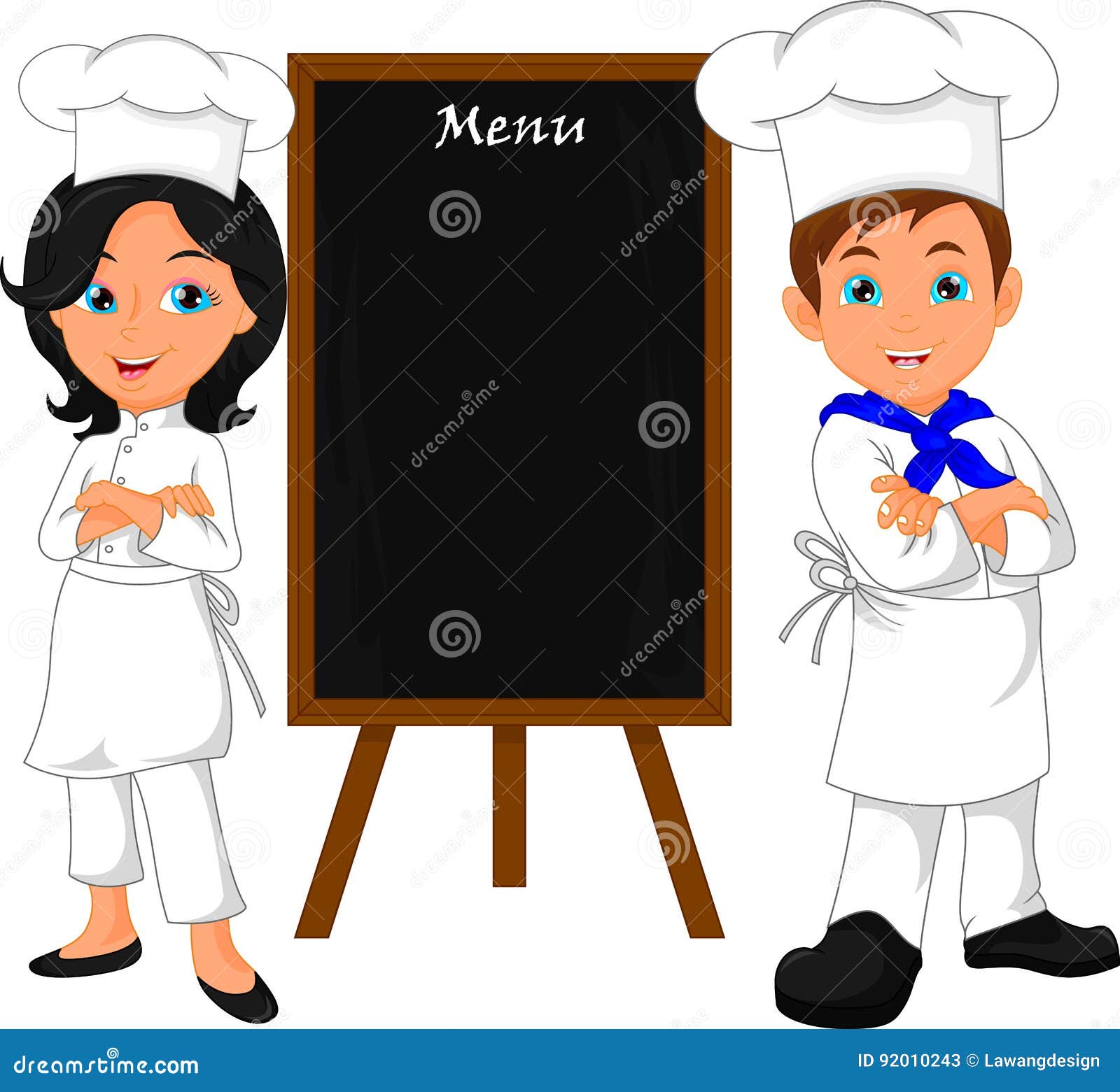 Chef with Blank Wooden Menu Board Stock Vector - Illustration of cooked ...
