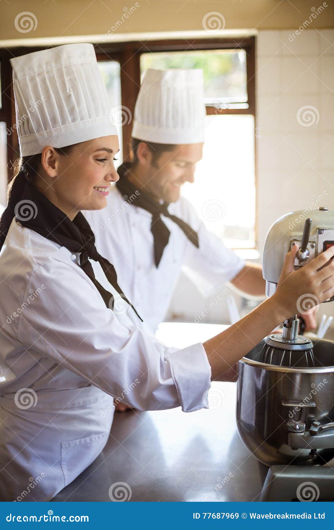 Chef Blending the Batter in Mixing Blender Stock Image - Image of ...