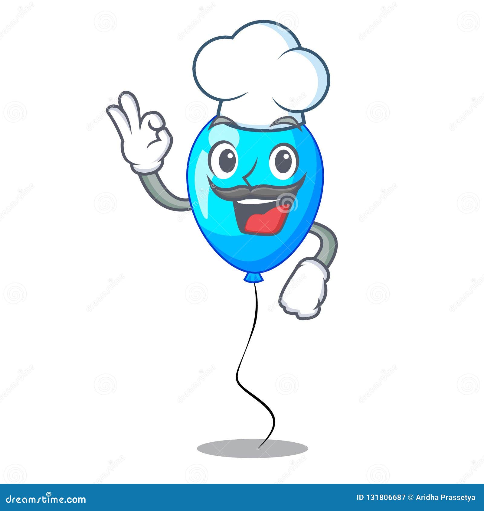 Chef Blue Balloon Character on the Rope Stock Vector - Illustration of ...