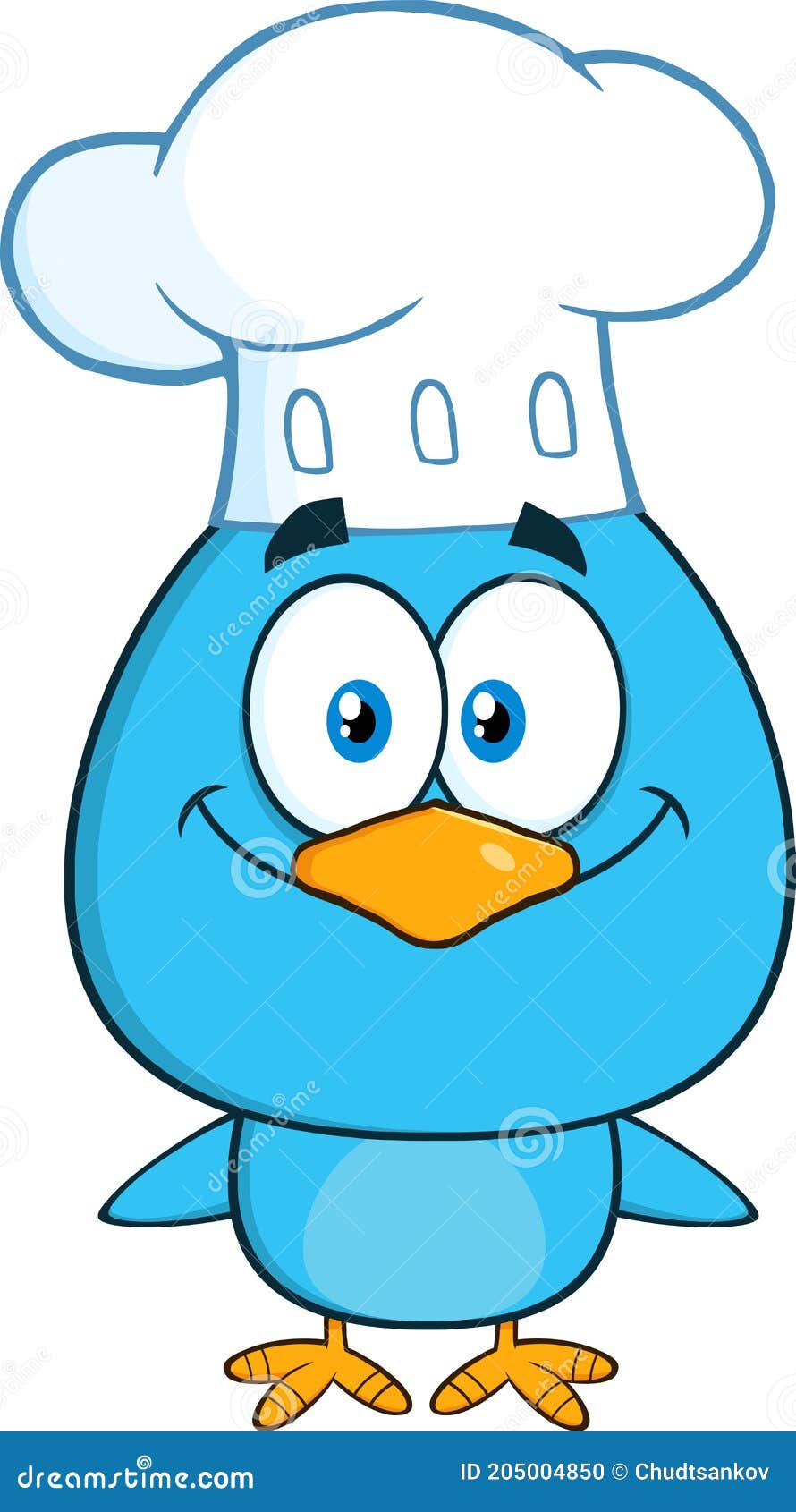 Chef Blue Bird Cartoon Character Stock Vector - Illustration of ...