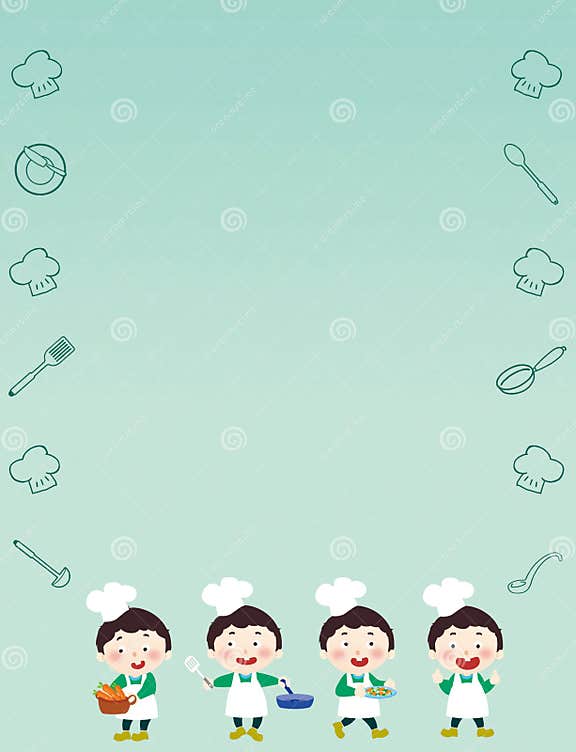 Chef with board for menu stock illustration. Illustration of chef ...