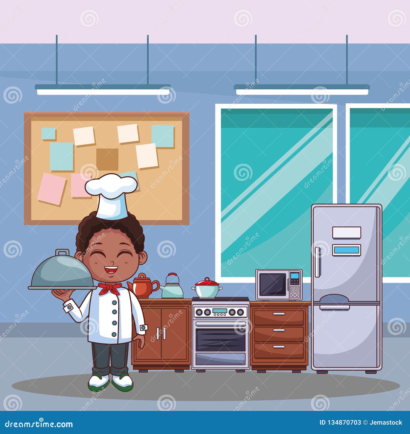 Chef boy cartoon stock vector. Illustration of cooking - 134870703