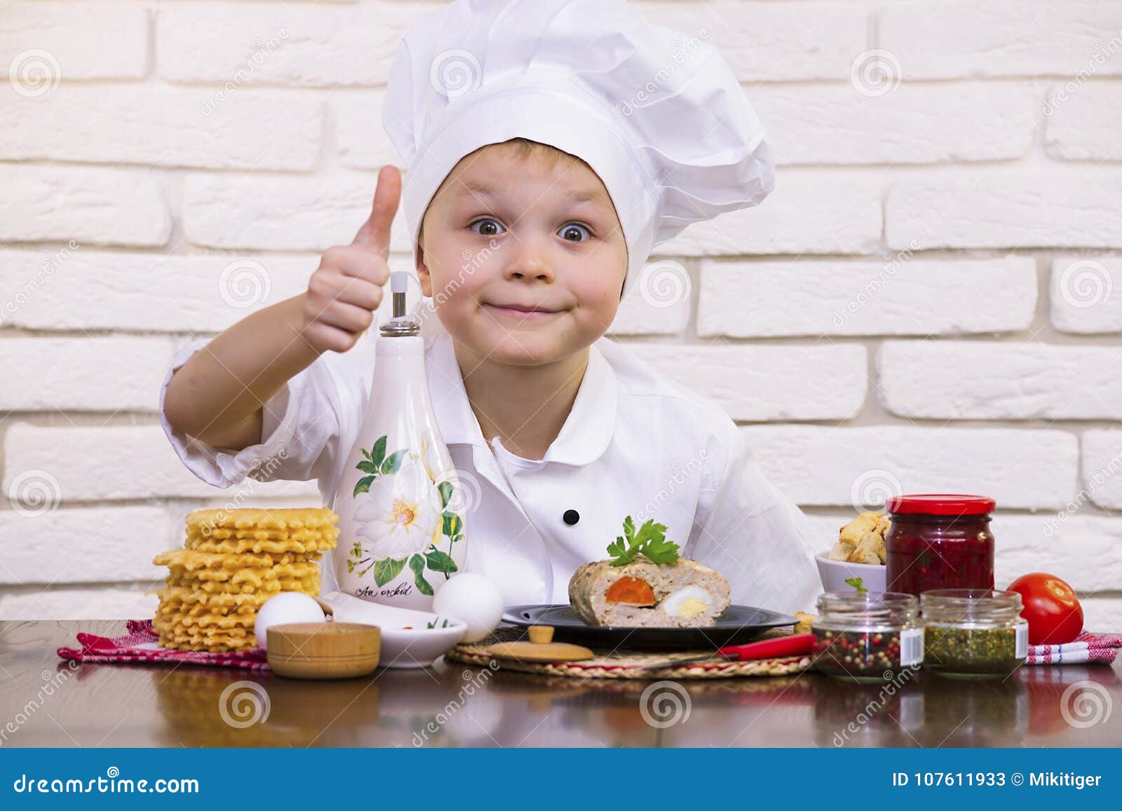Chef Boy Cooked Meat Rolls with Carrots and Eggs Stock Image - Image of ...