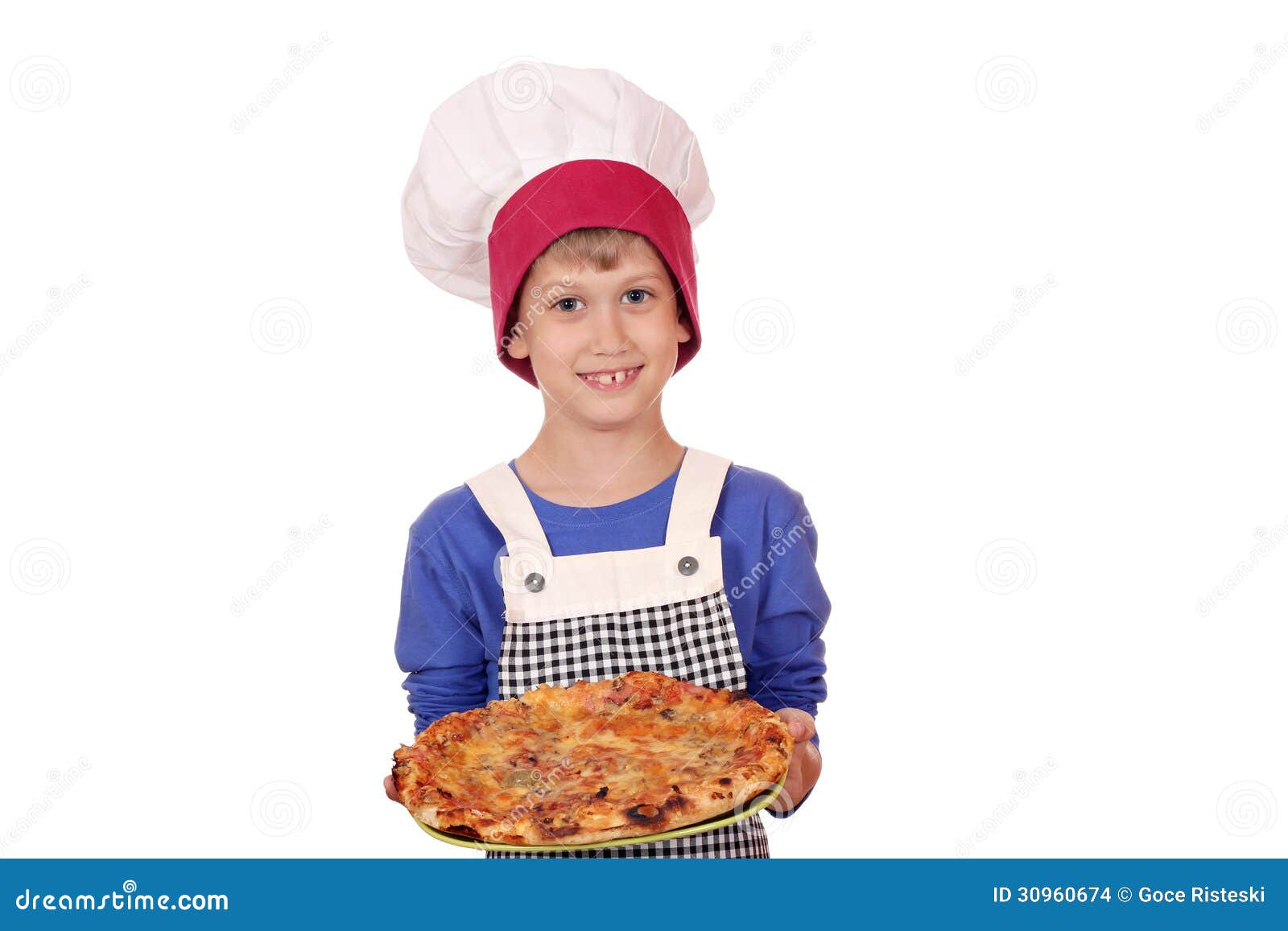 Chef boy with pizza stock photo. Image of meal, gourmet - 30960674