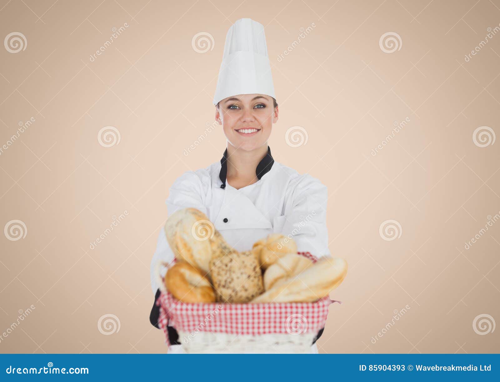 Chef Bread Against Cream Background Stock Photos - Free & Royalty-Free ...