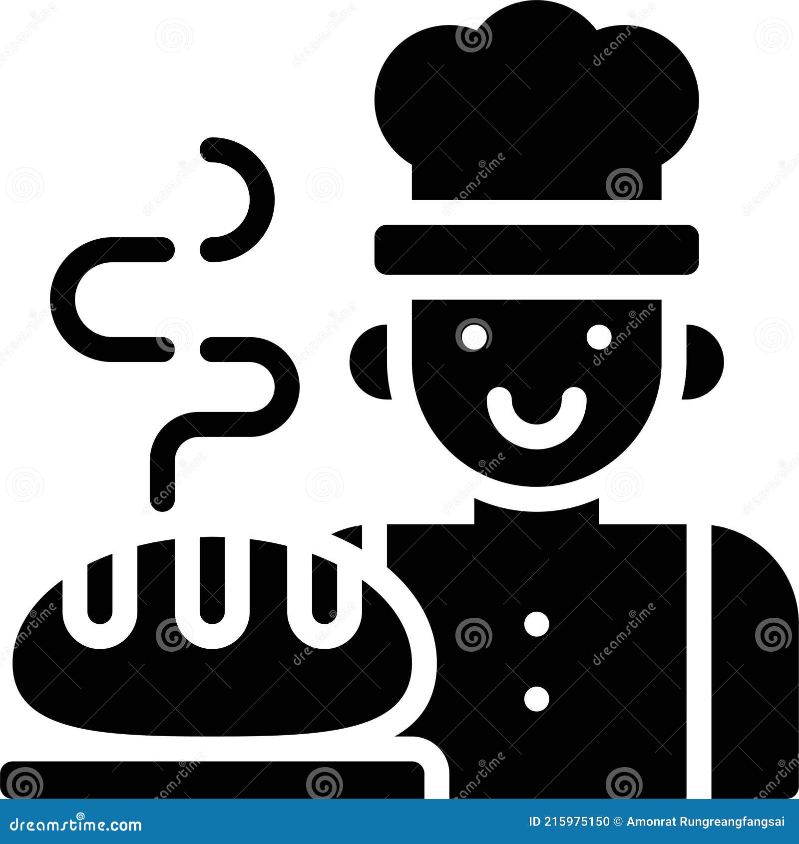 Chef and Bread Icon, Bakery and Baking Related Vector Stock Vector ...