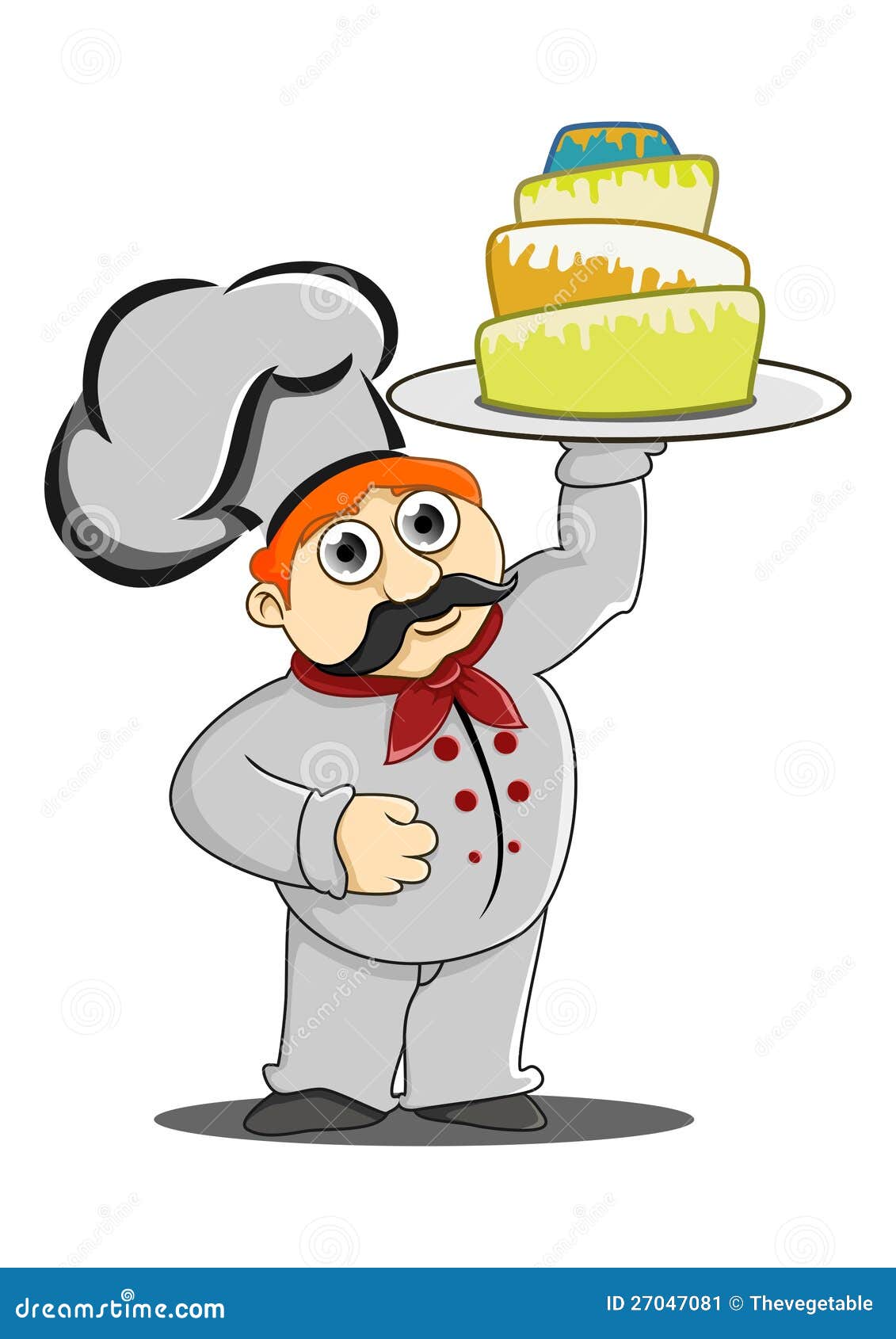 Chef bring a cake stock illustration. Illustration of person - 27047081