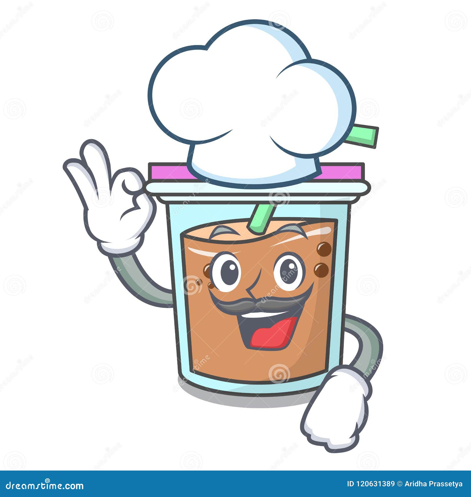 Chef Bubble Tea Character Cartoon Stock Illustration - Illustration of ...