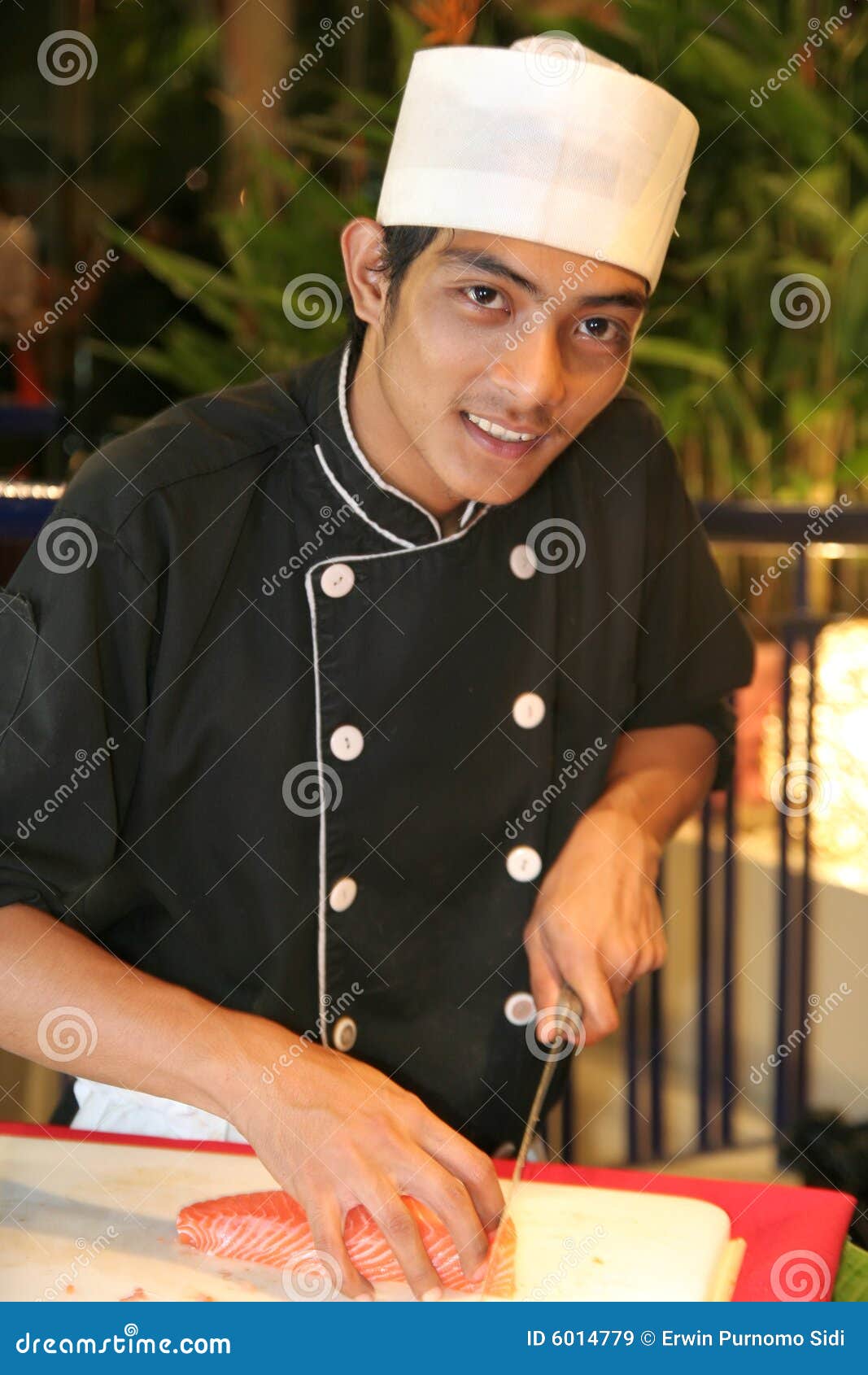 Chef in buffet dinner stock image. Image of meats, cutting - 6014779