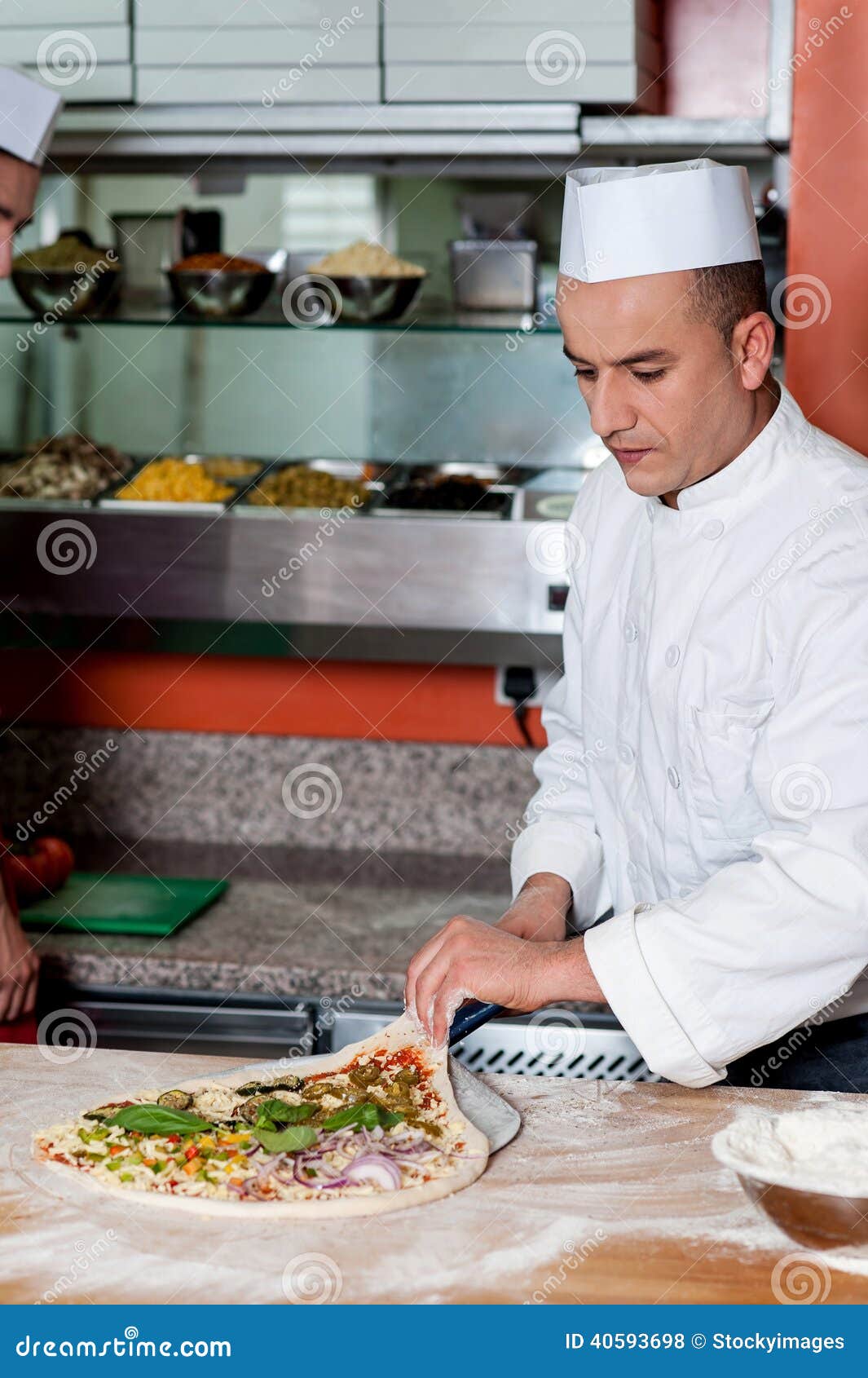 Chef Busy in Preparing Pizza Stock Photo - Image of pizza, healthy ...