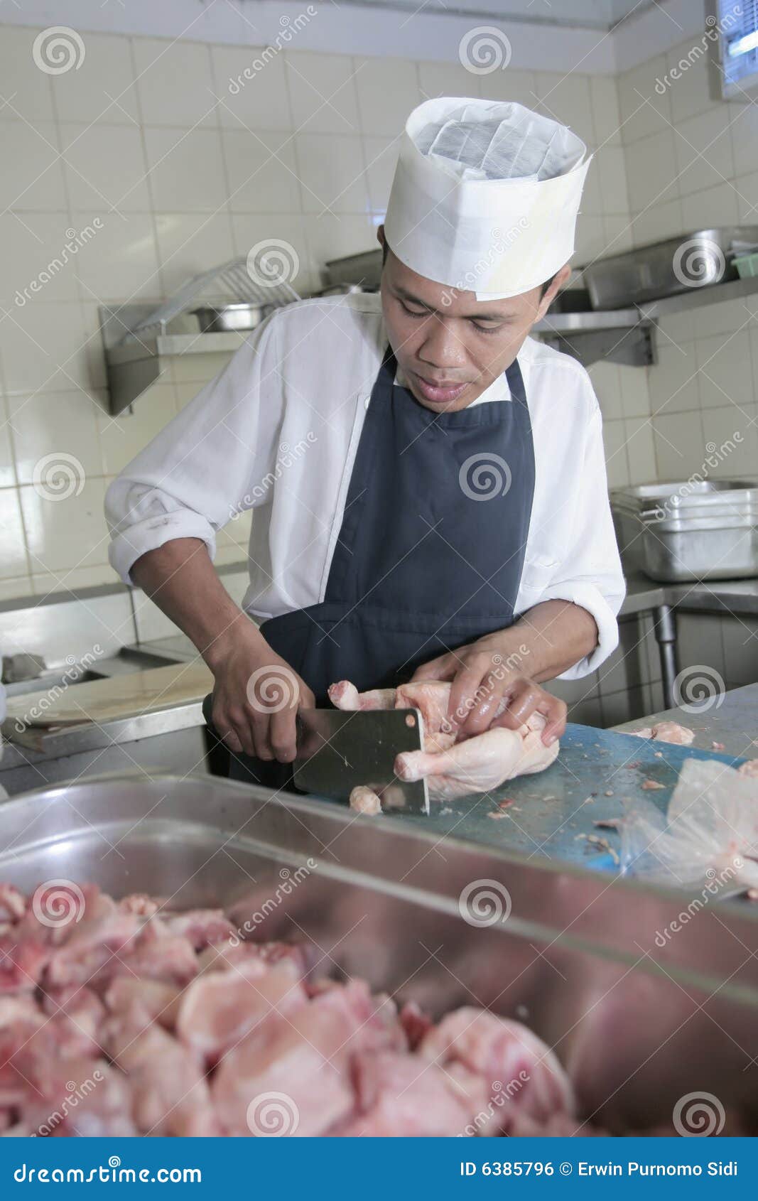 Chef Or Butcher Dicing Meat Royalty-Free Stock Photography ...