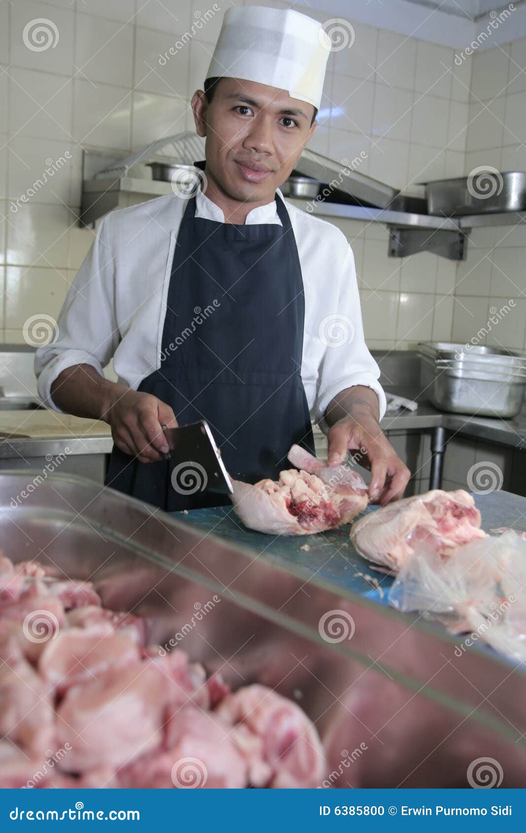 Chef at butcher stock photo. Image of meats, butcher, employee - 6385800