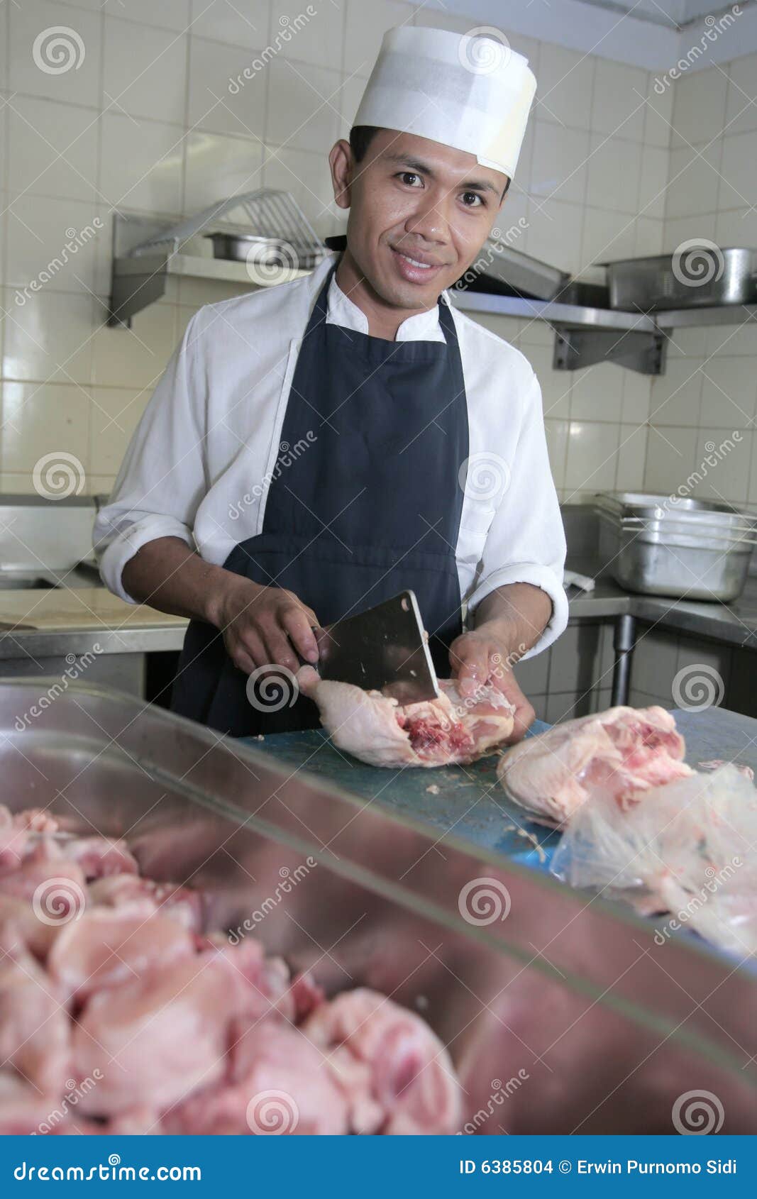 Chef at butcher stock photo. Image of kitchen, cooking - 6385804