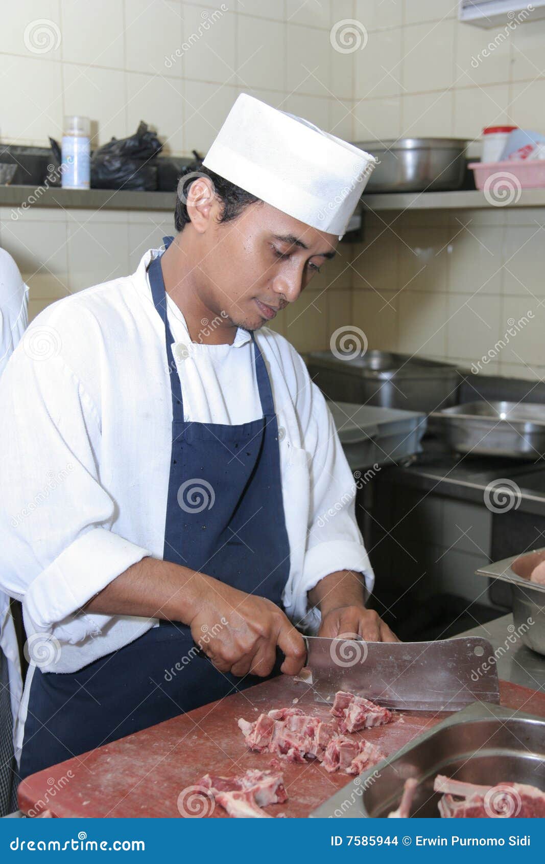 Chef in butcher stock photo. Image of cooking, male, cook - 7585944