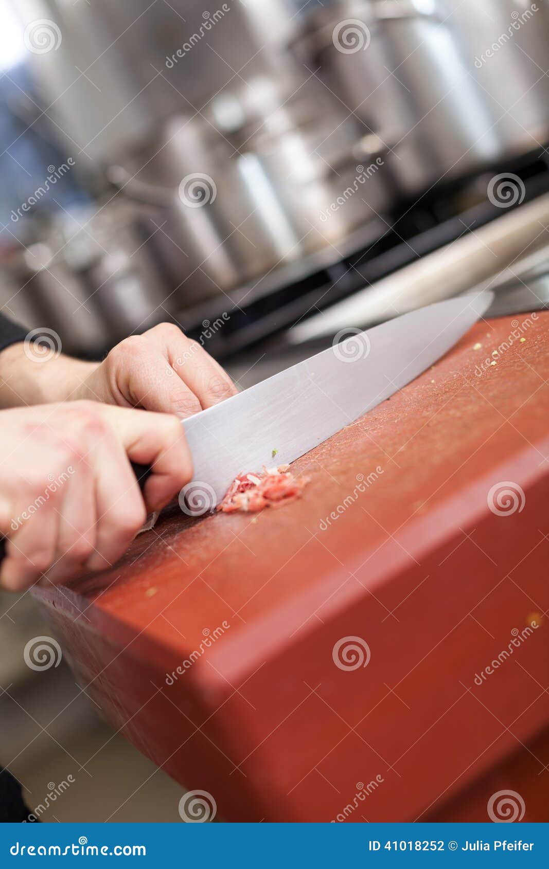 Chef or Butcher Dicing Meat Stock Photo - Image of fresh, cuisine: 41018252