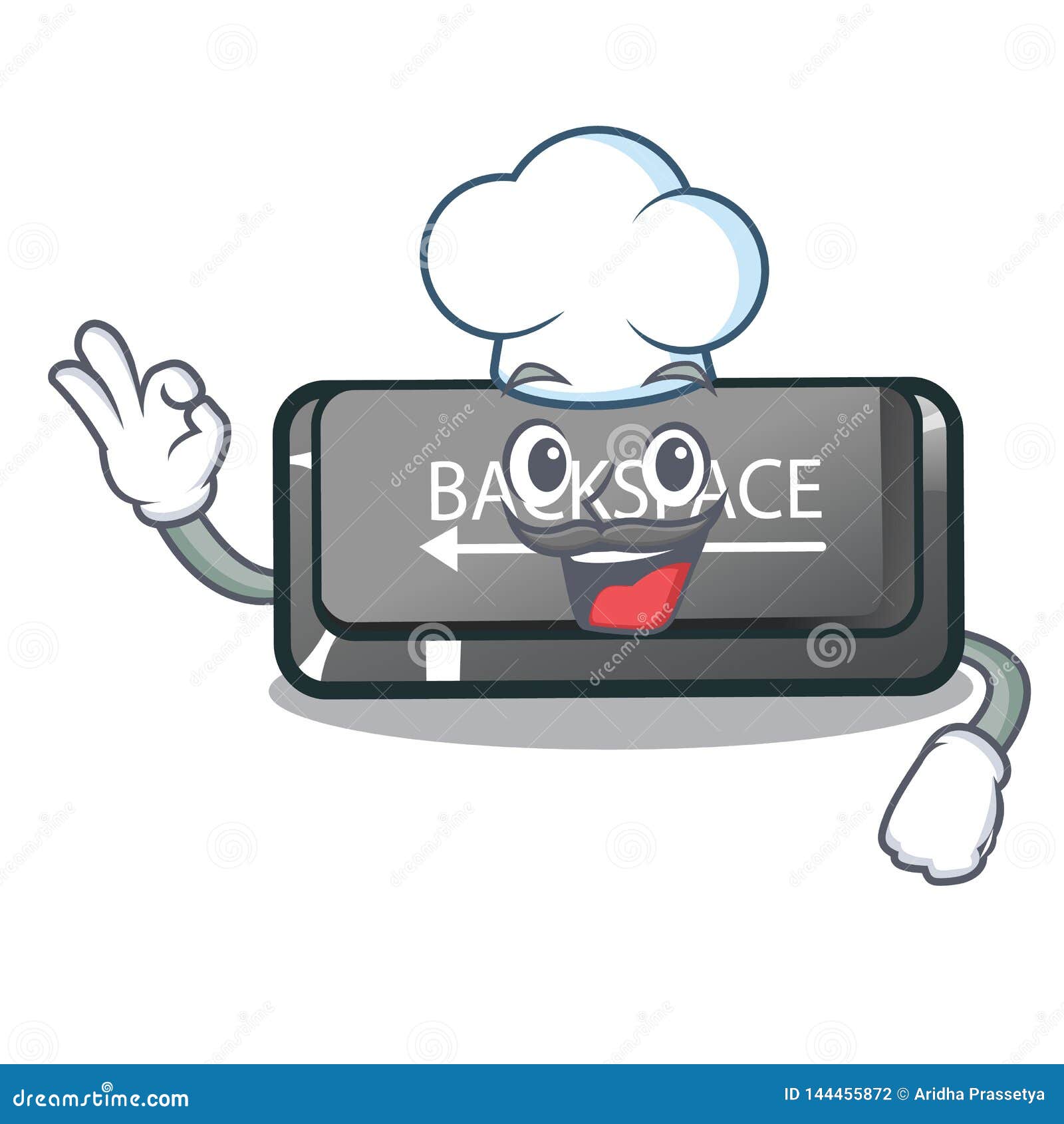 Chef Button Backspace in the Shape Cartoon Stock Vector - Illustration ...