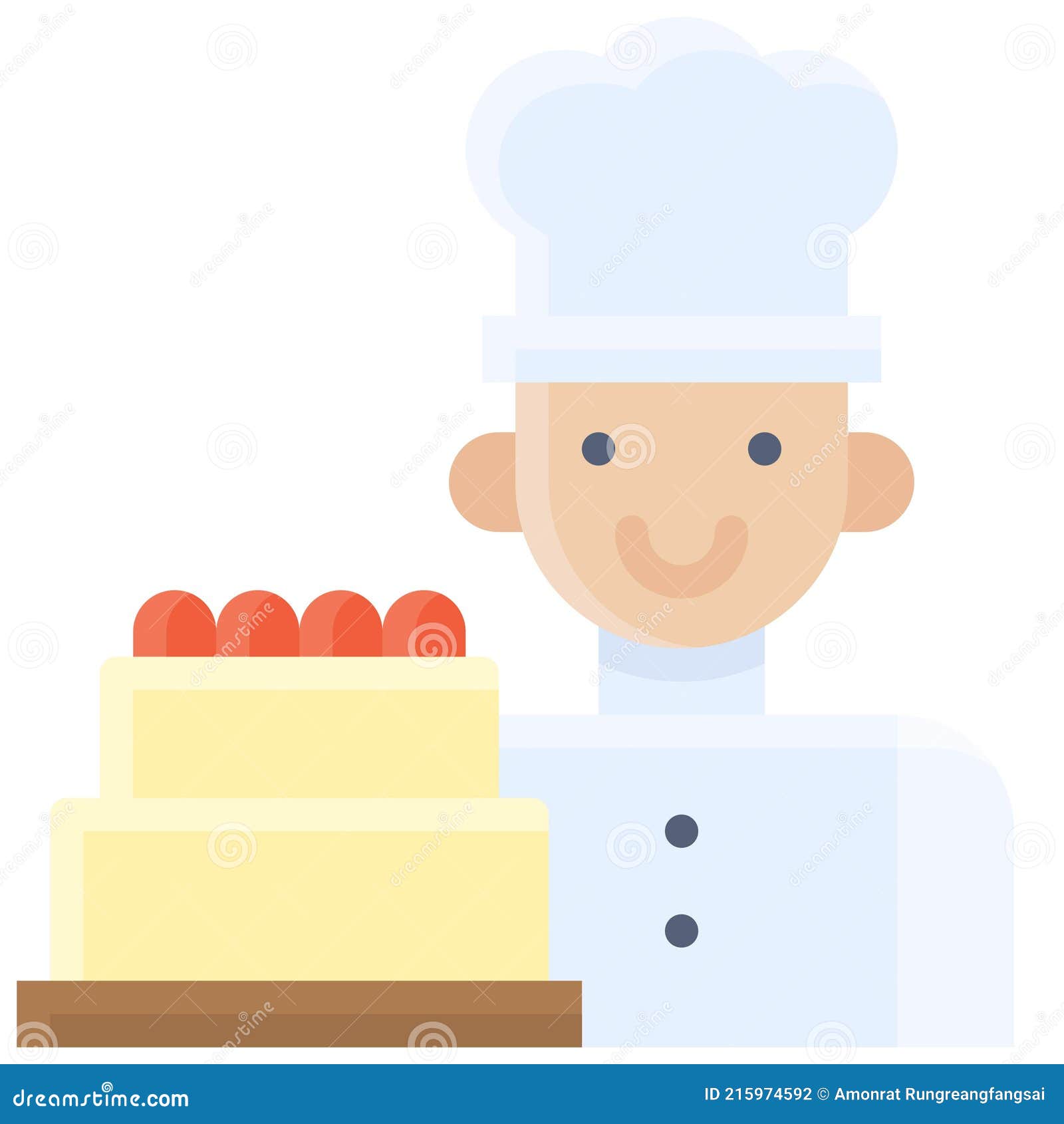 Chef and Cake Icon, Bakery and Baking Related Vector Stock Vector ...