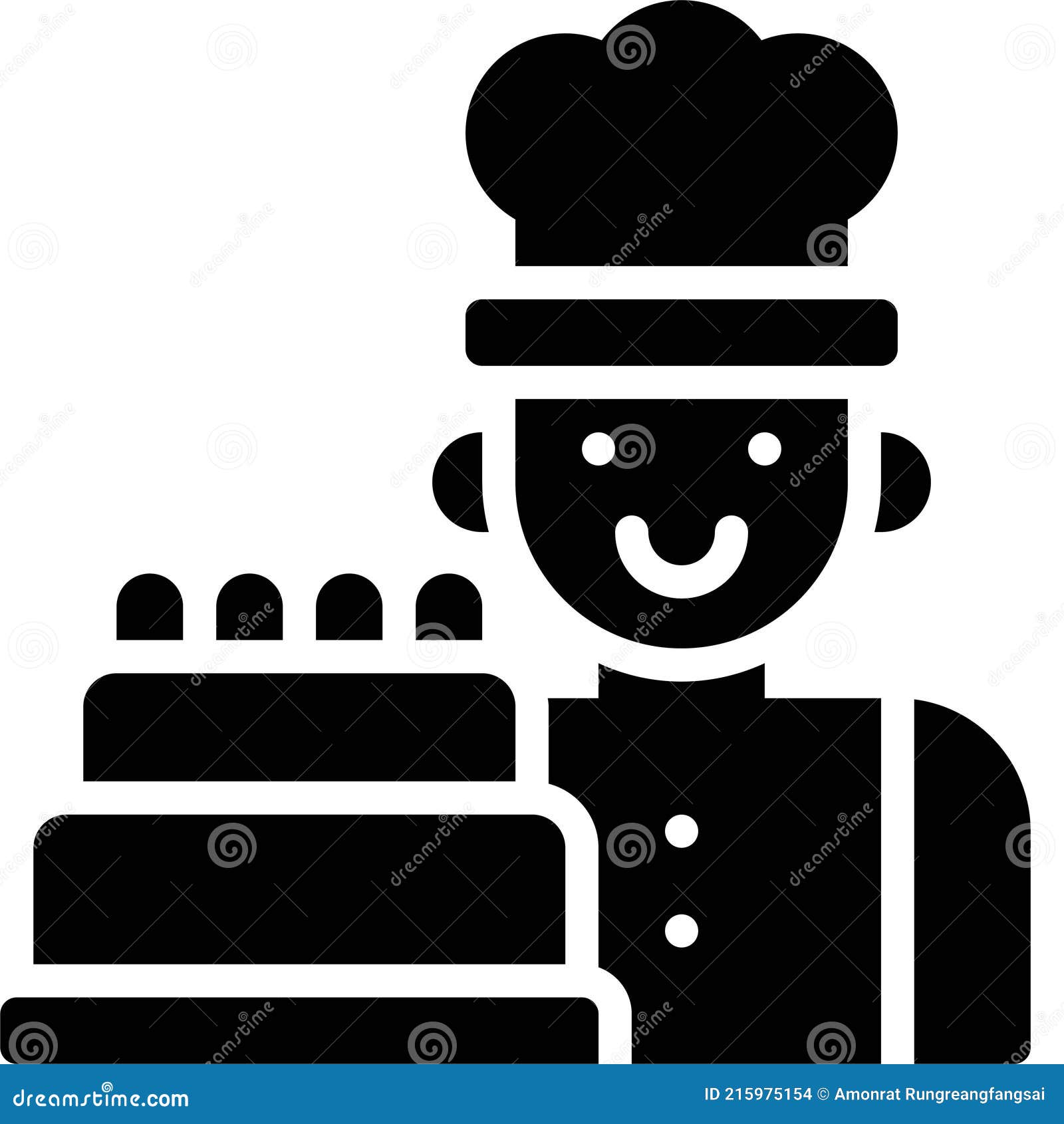 Chef and Cake Icon, Bakery and Baking Related Vector Stock Vector ...