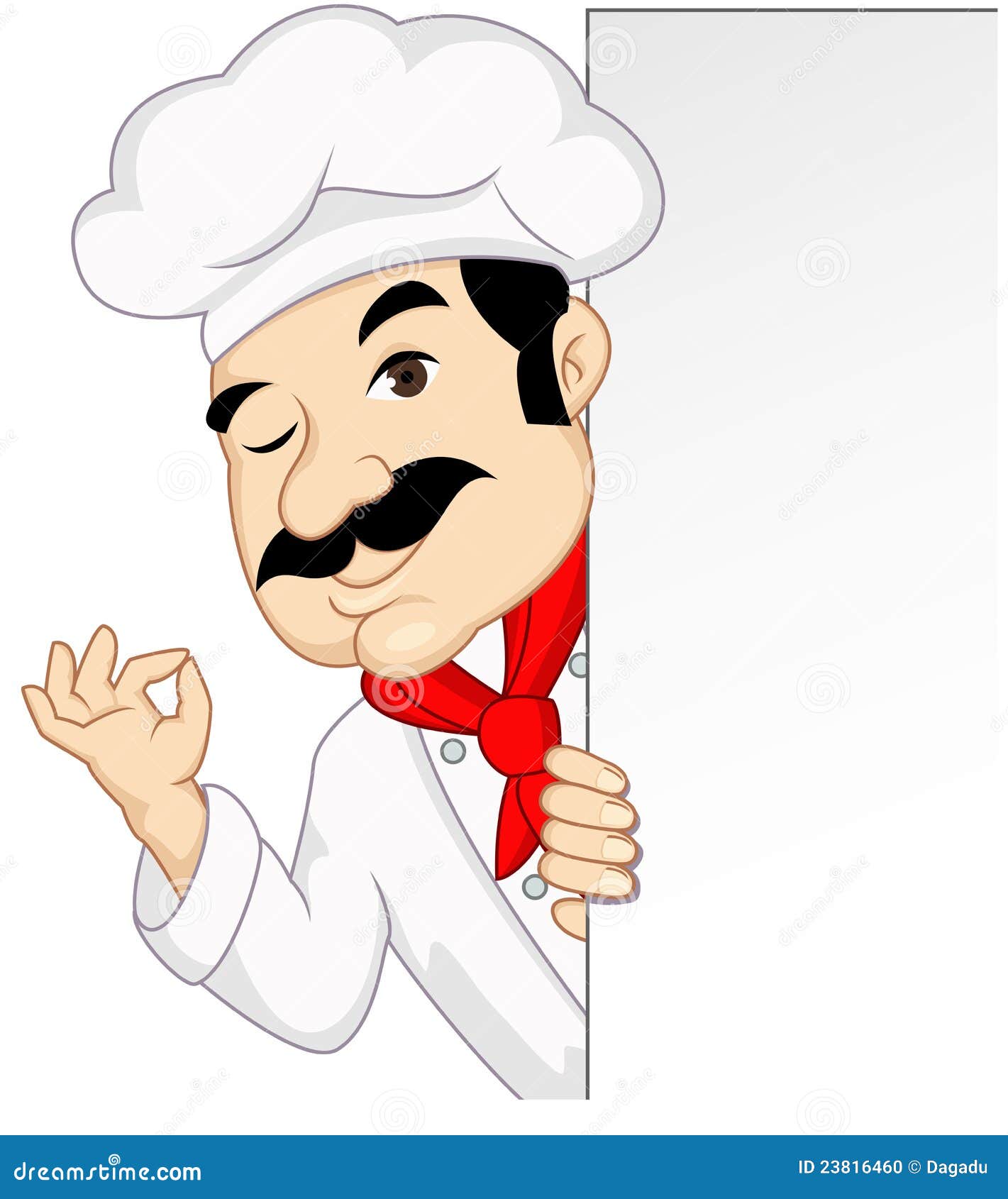 Chef Cartoon with Blank Sign Stock Vector - Illustration of garment ...