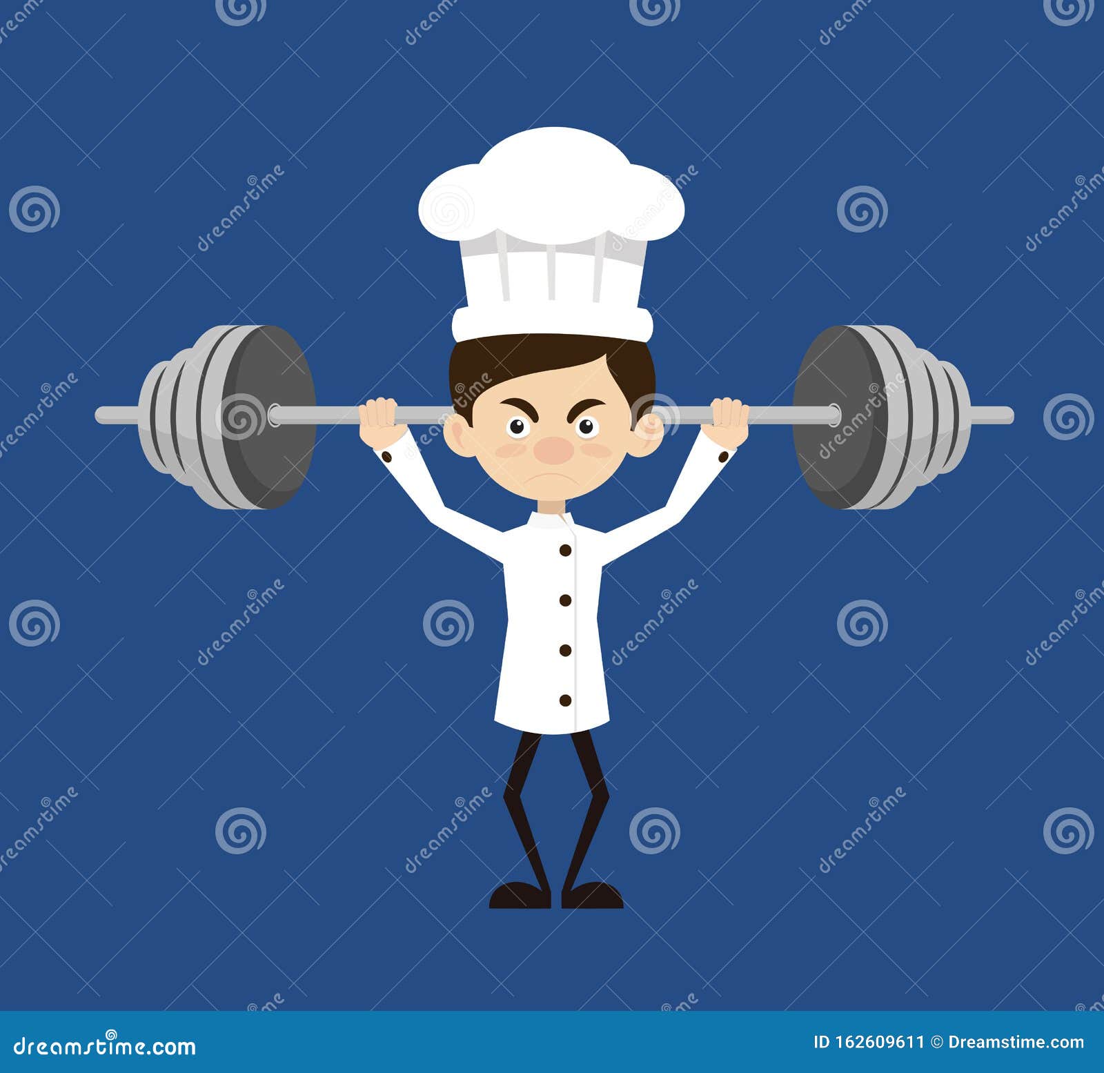 Chef Cartoon - Doing Weight Lifting Stock Vector - Illustration of ...