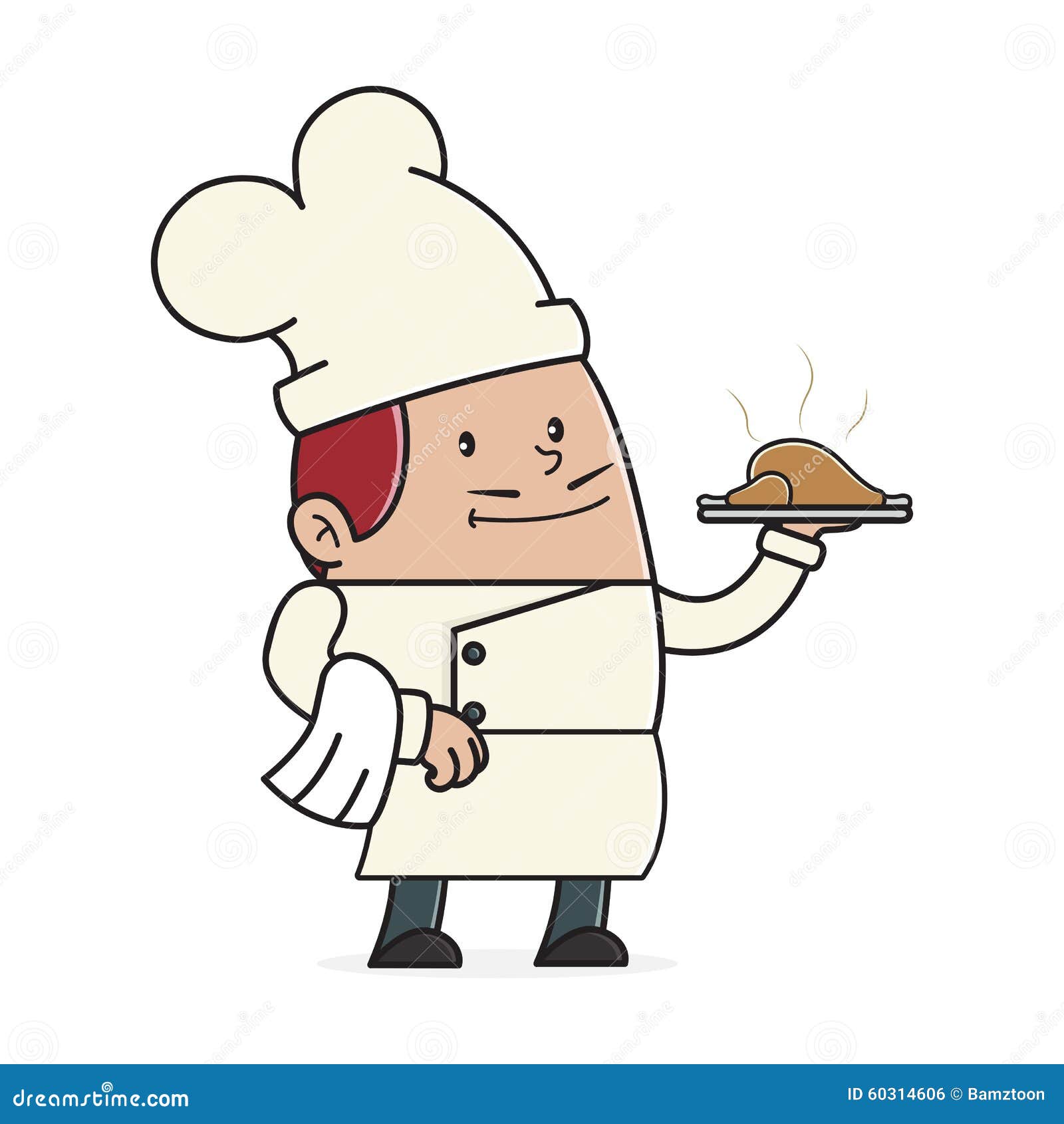 Chef serving food stock vector. Illustration of happy - 60314606