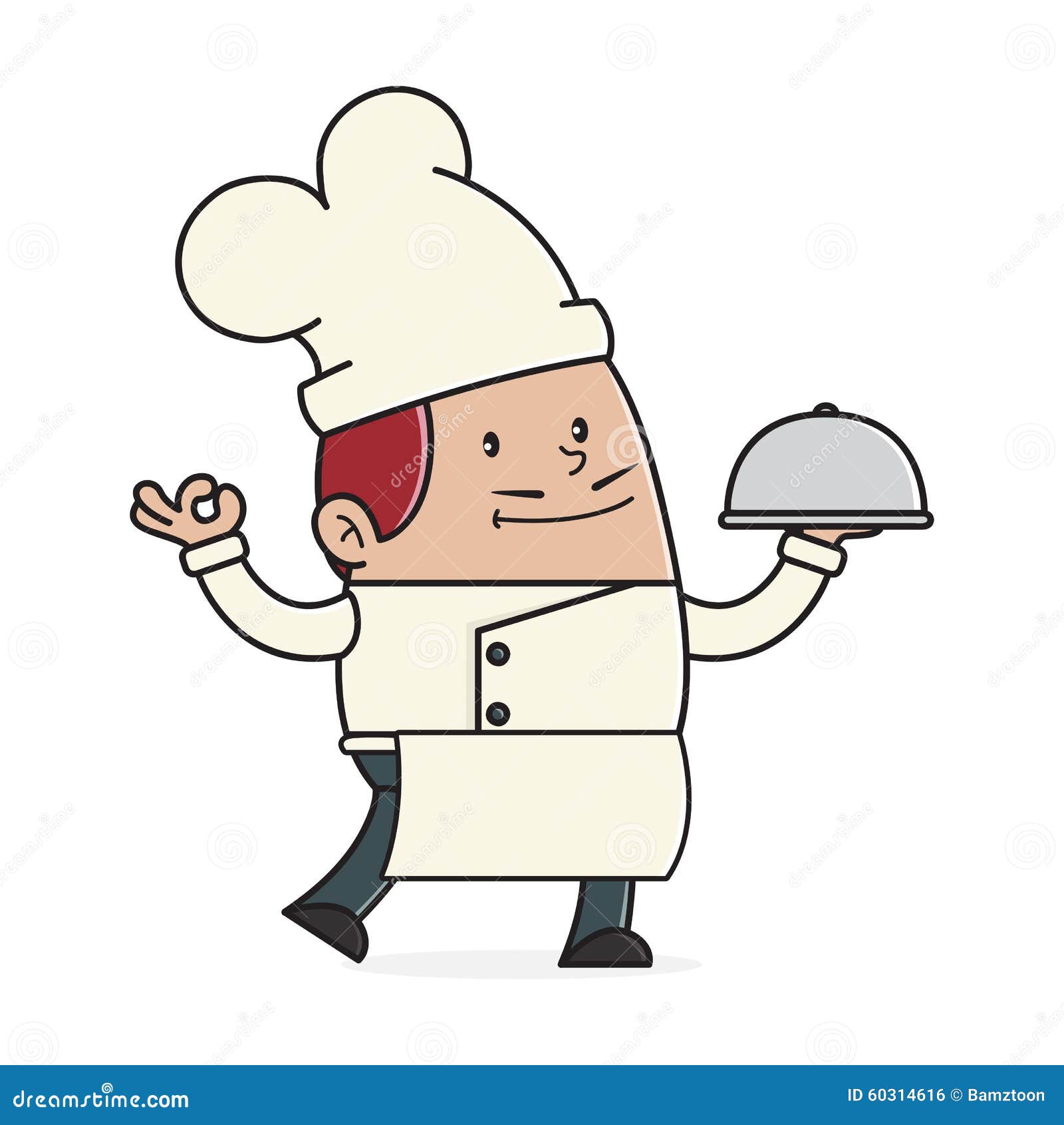 Chef serving food stock vector. Illustration of friendly - 60314616