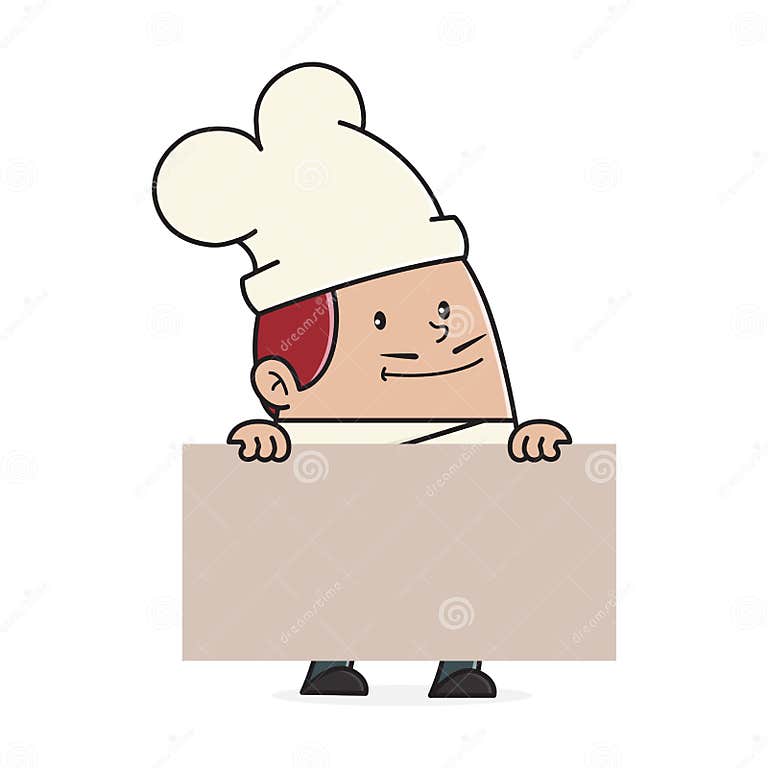 Chef holding sign stock vector. Illustration of food - 60314631