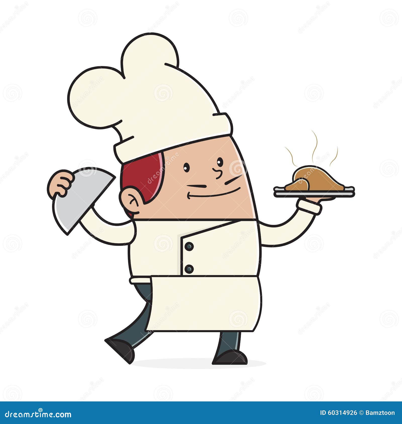 A Chef Serving Curry Dishes Cartoon Vector | CartoonDealer.com #235230463