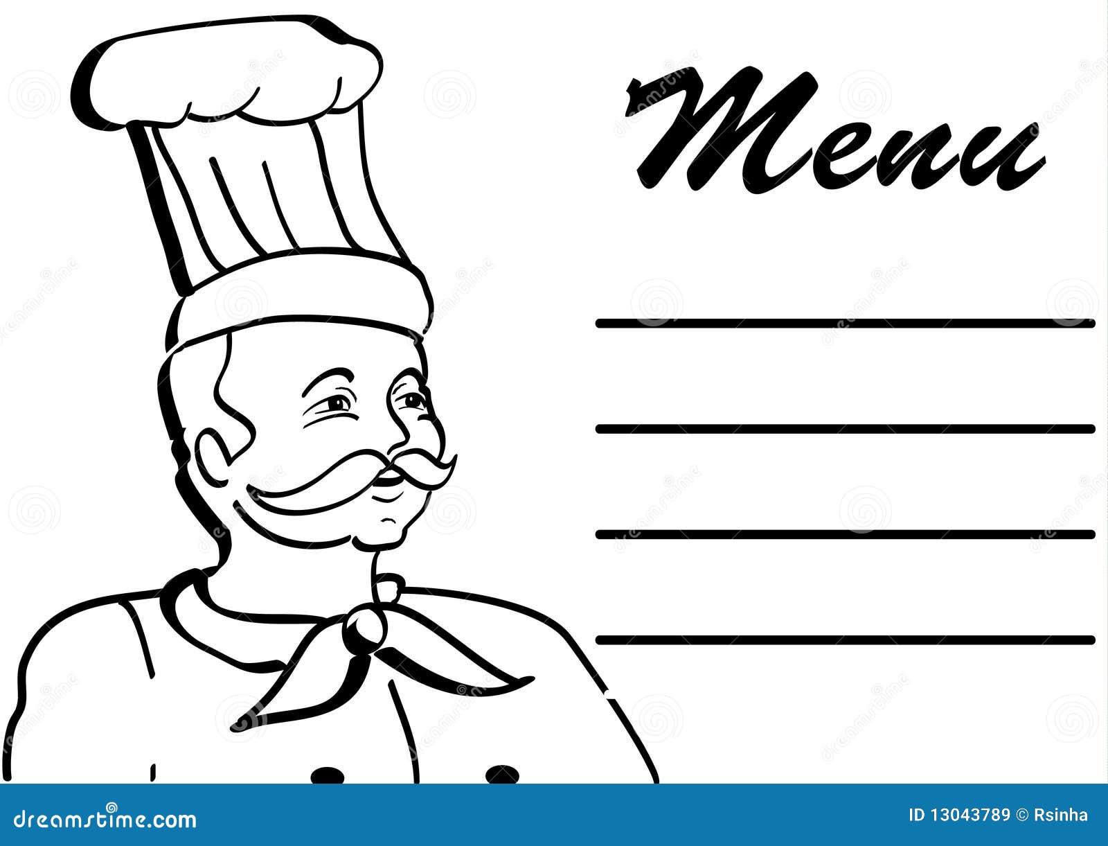 Chef cartoon with menu stock vector. Illustration of coupon - 13043789