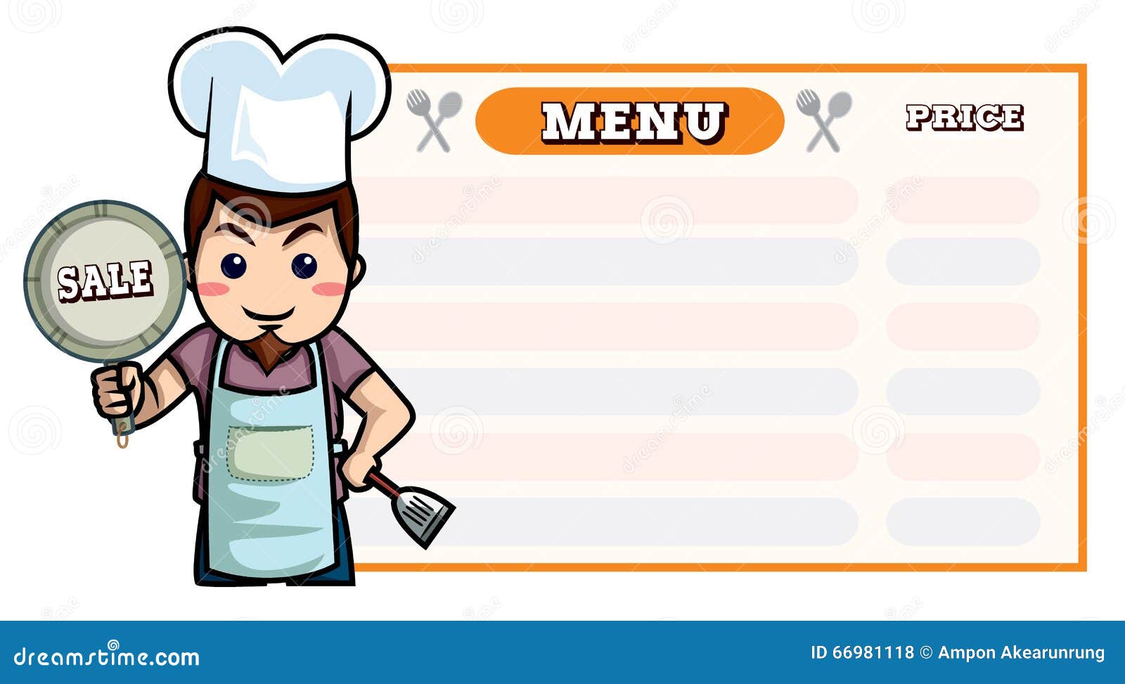 Chef Cartoon,menu Board Food List Stock Vector - Illustration of class ...