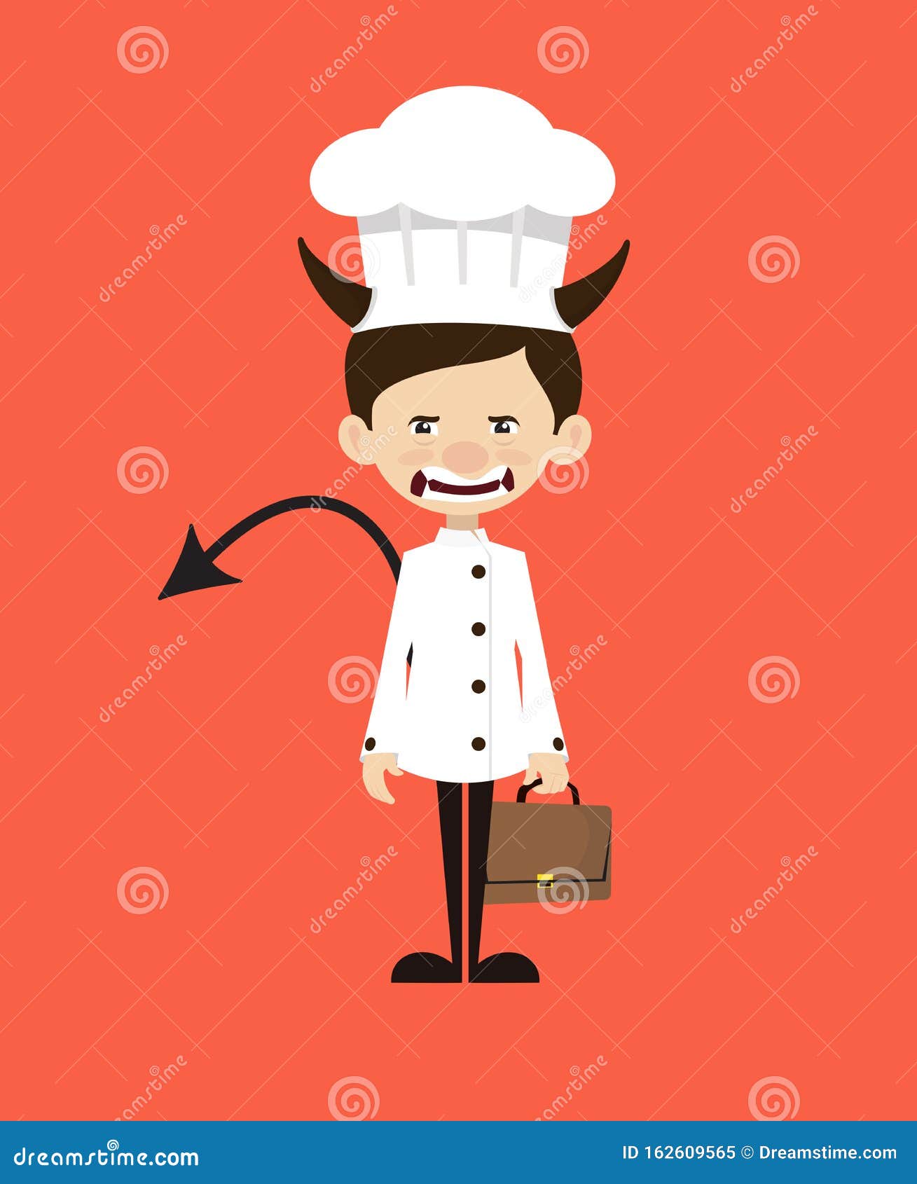 Chef Cartoon - Standing in Angry Mood Stock Vector - Illustration of ...