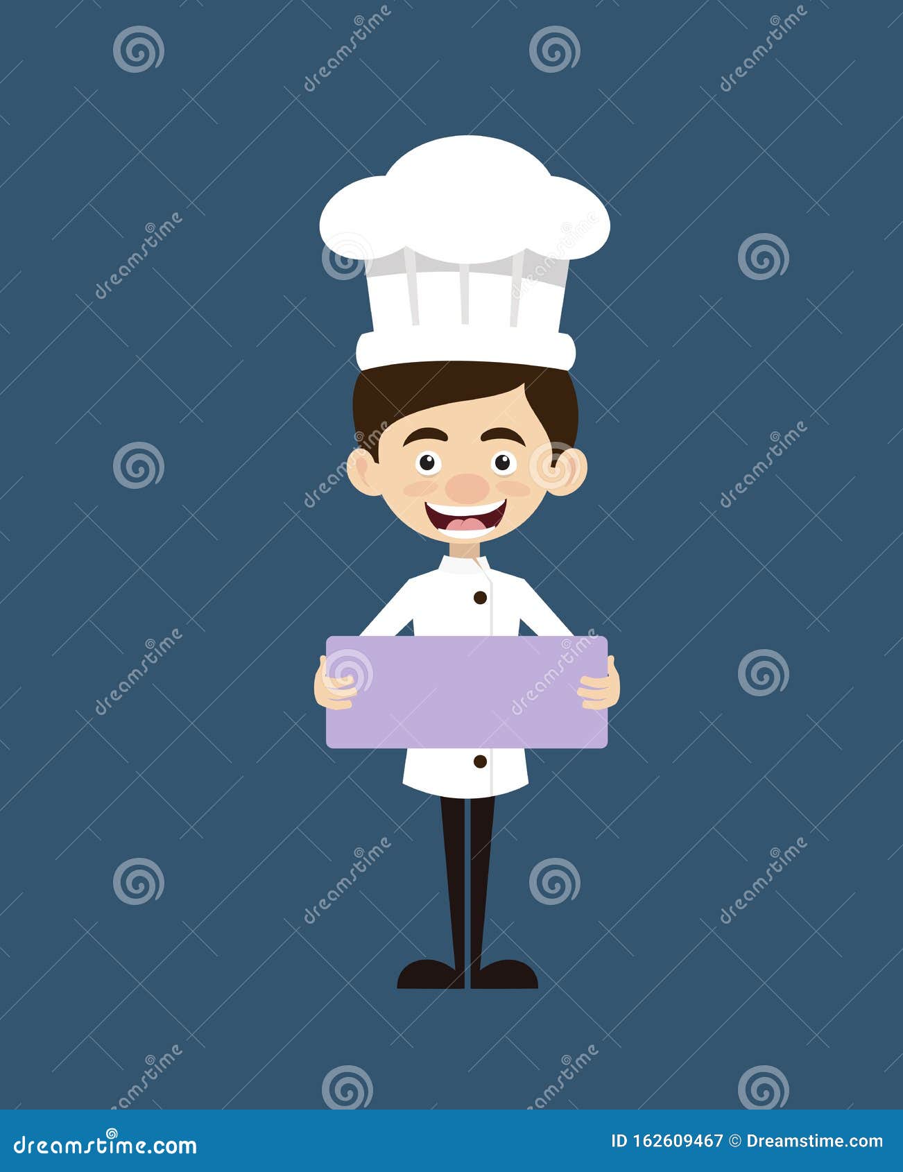 Chef Cartoon - Standing with Message Board Stock Vector - Illustration ...