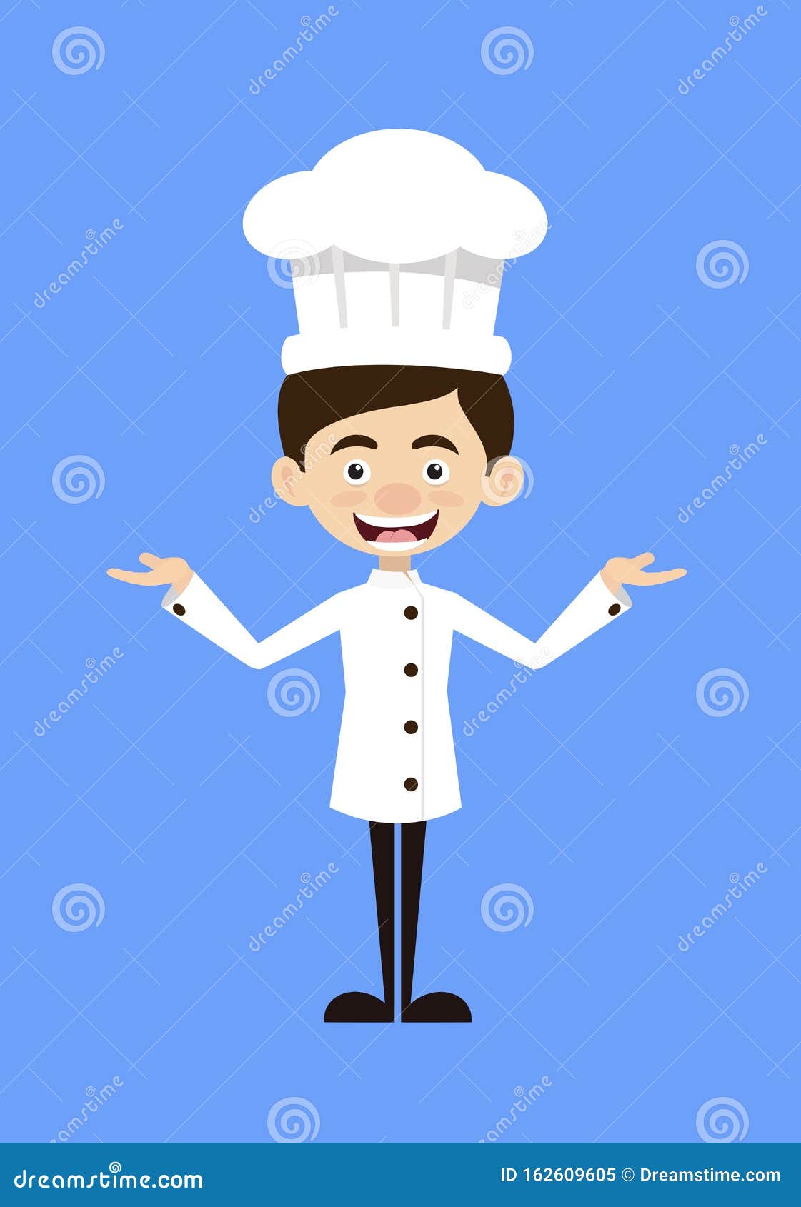Chef Cartoon - Standing in Presenting Pose Stock Vector - Illustration ...