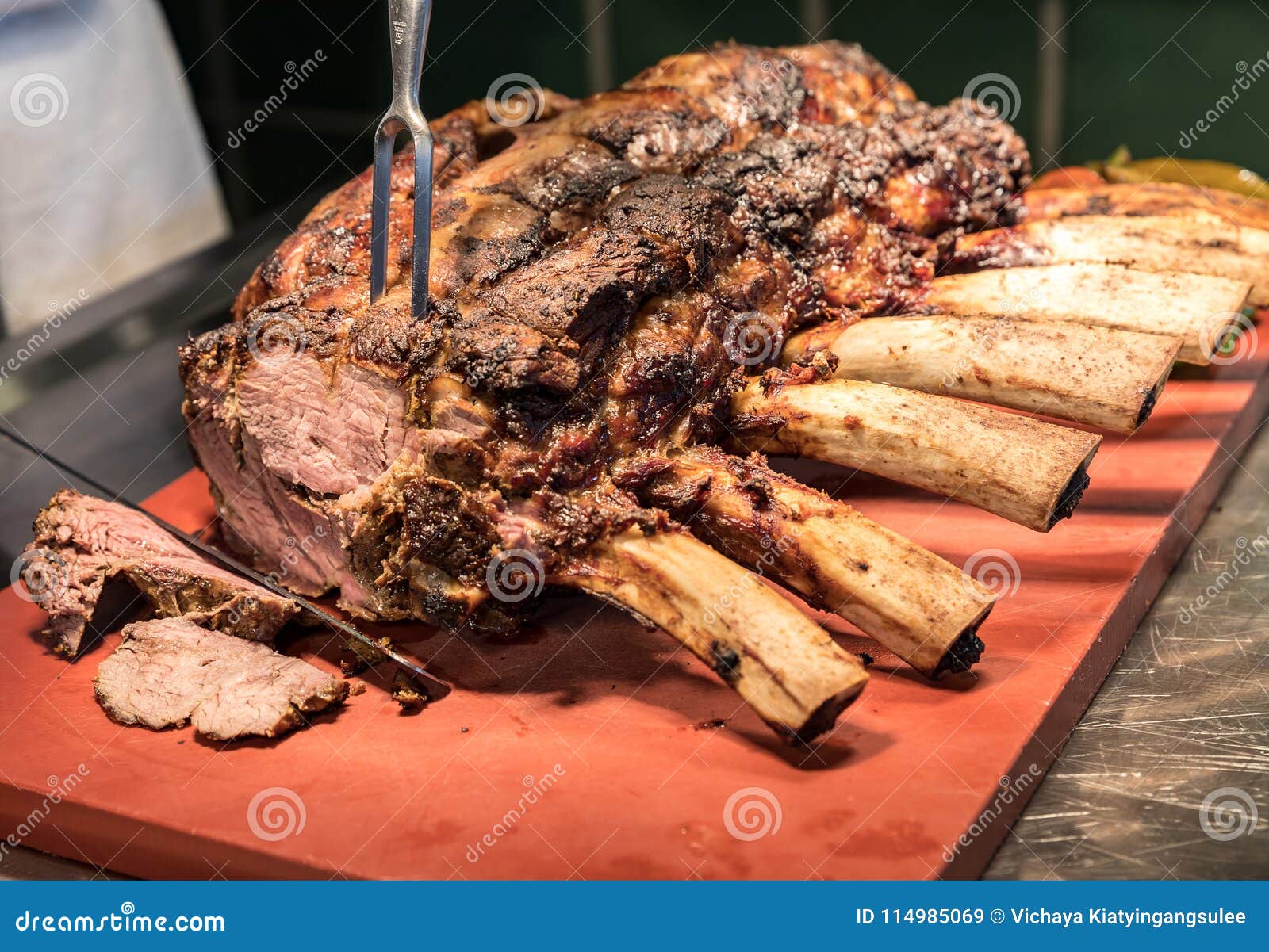 Carving Prime Rib Wagyu Stock Photography | CartoonDealer.com #113144864