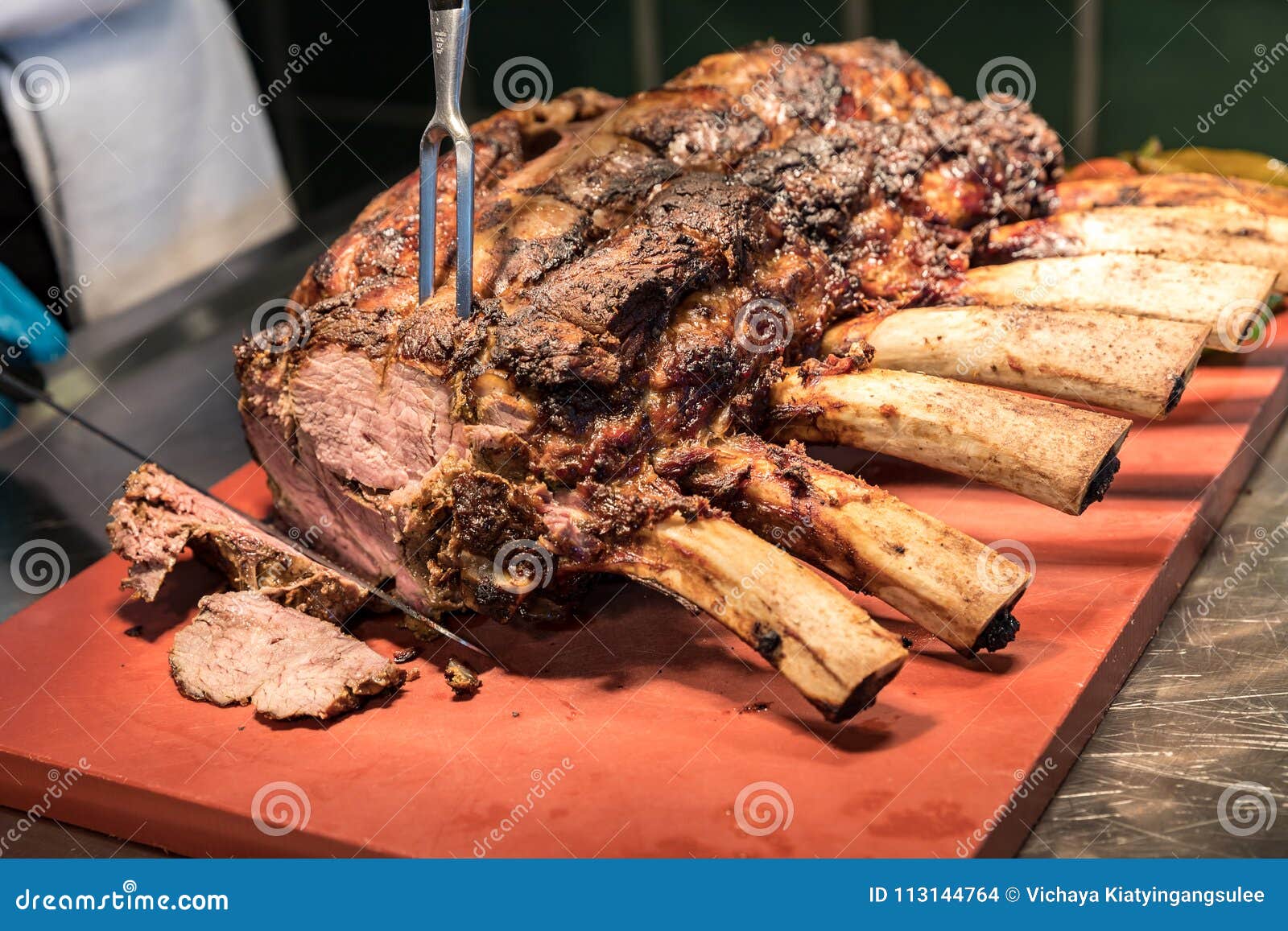 Carving Prime Rib Wagyu Stock Photography | CartoonDealer.com #113144864