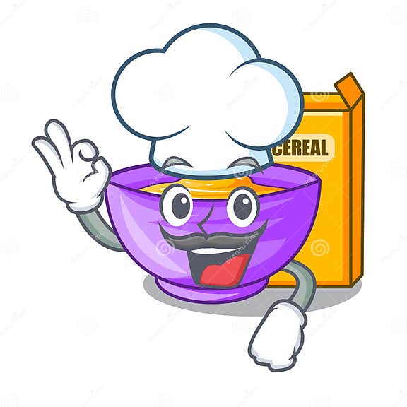 Chef Cereal Box In The Character Fridge Stock Vector Illustration Of