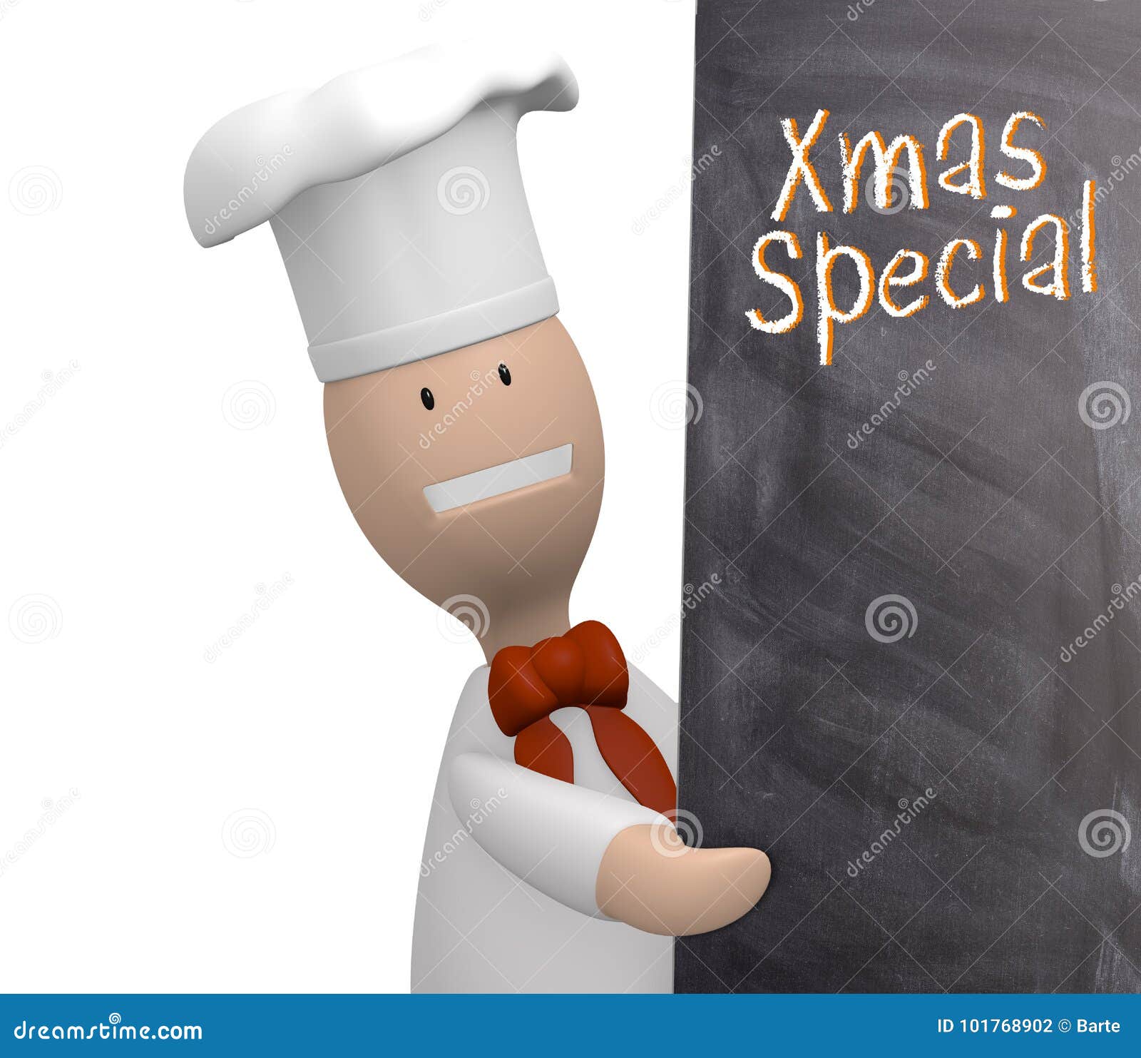 Chef with Chalkboard, Christmas Special Stock Illustration ...