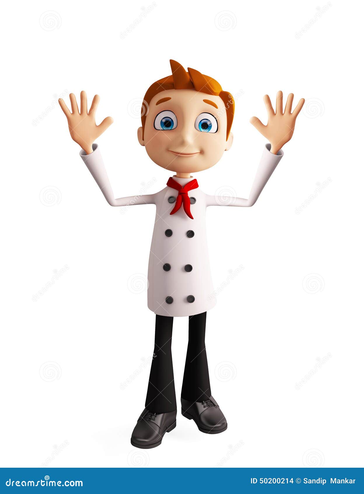 Chef Character with Bye Pose Stock Illustration - Illustration of ...