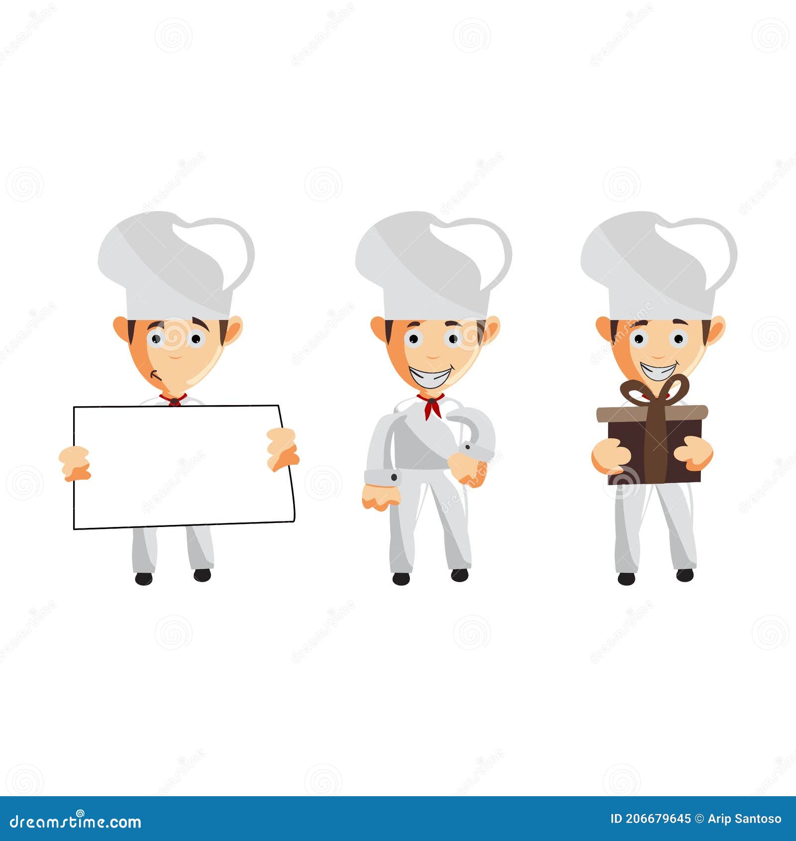 Chef Uniform Character Creation Illustration Template Pose Set Stock ...