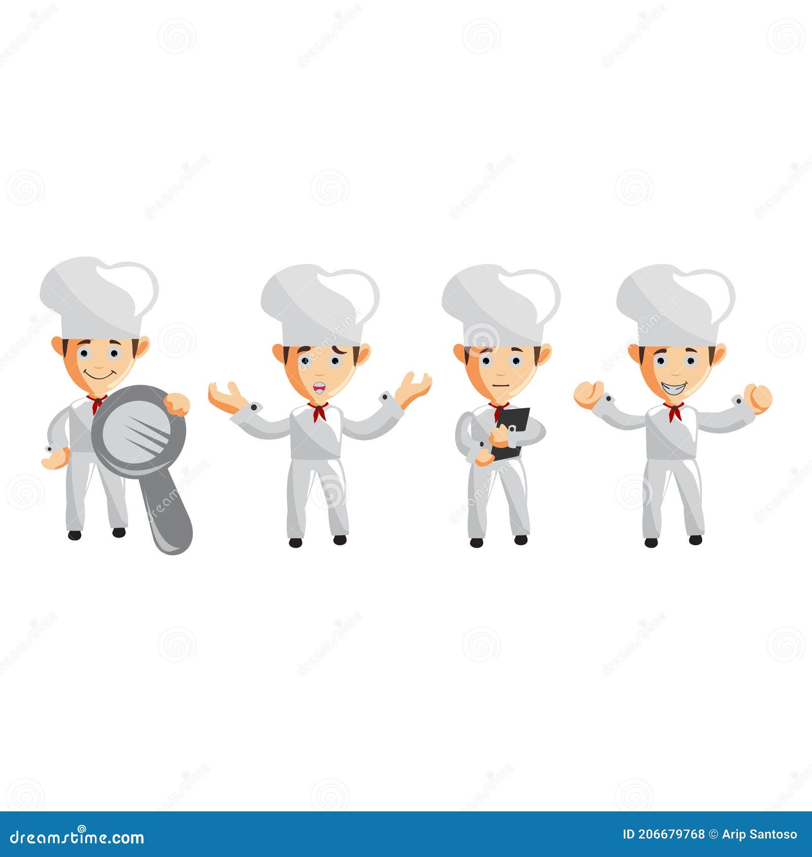 Chef Character Creation Illustration Template Pose Collection Set Stock ...