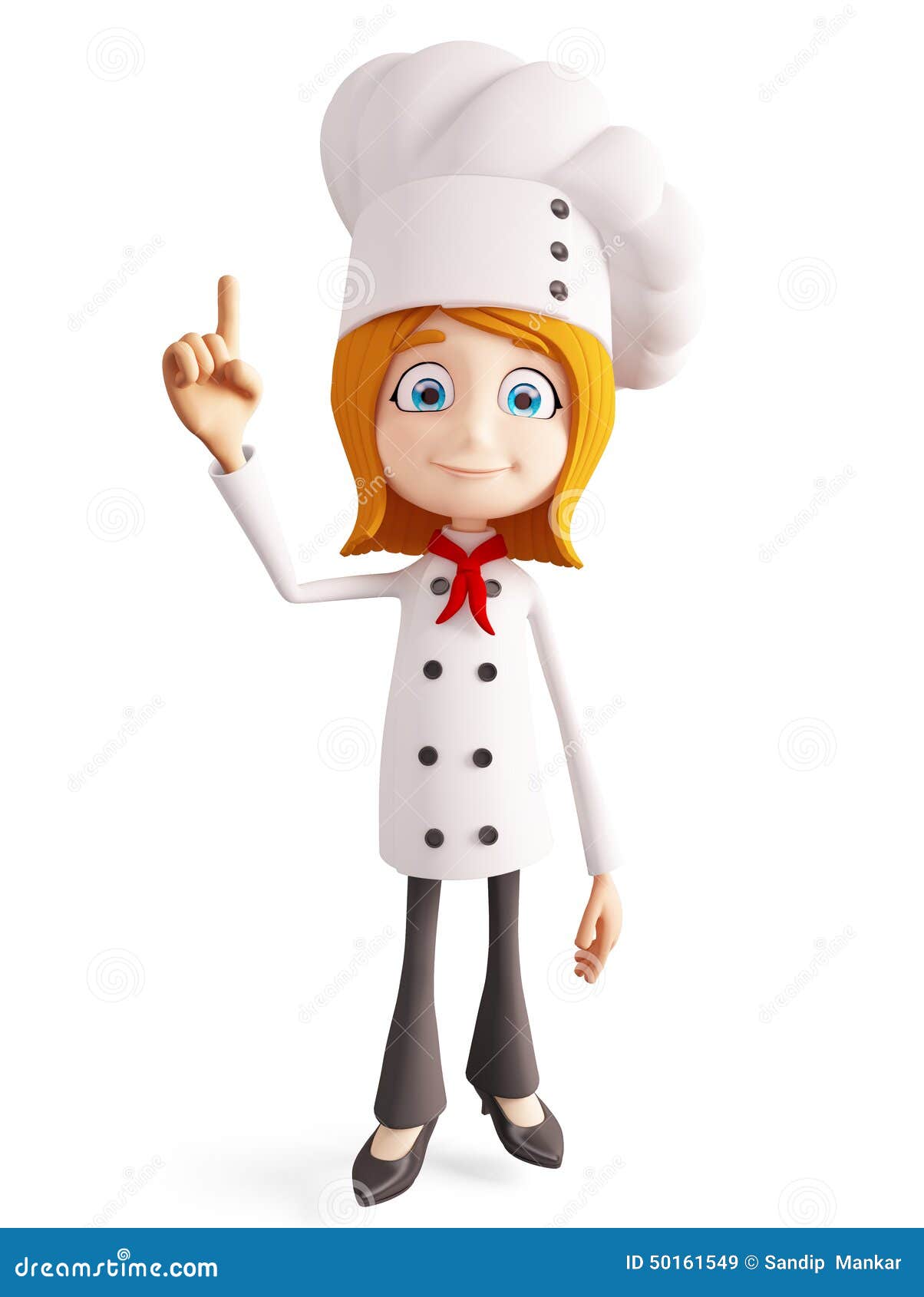 Chef Character with Pointing Pose Stock Illustration - Illustration of ...