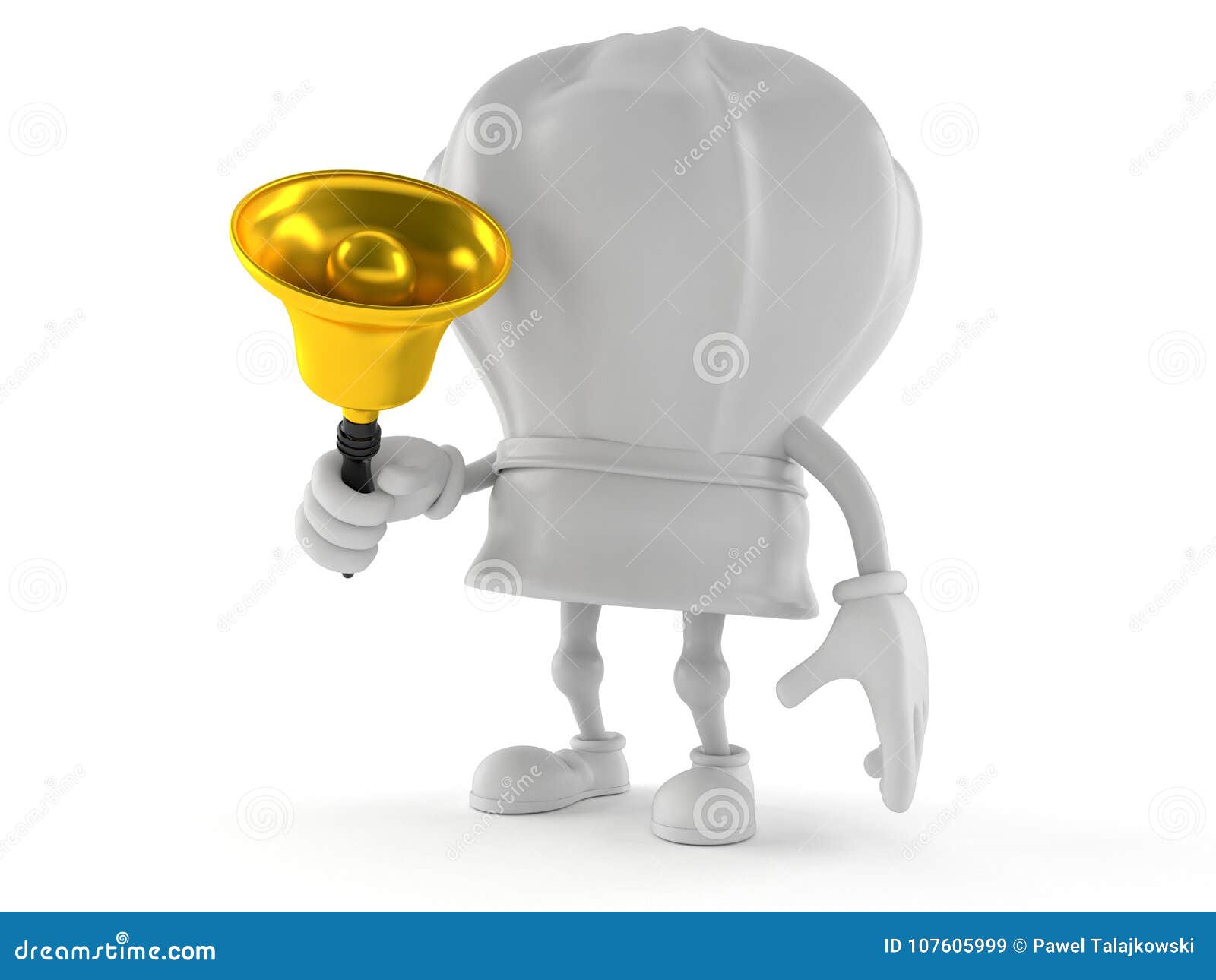 Chef Character Ringing a Handbell Stock Illustration - Illustration of ...